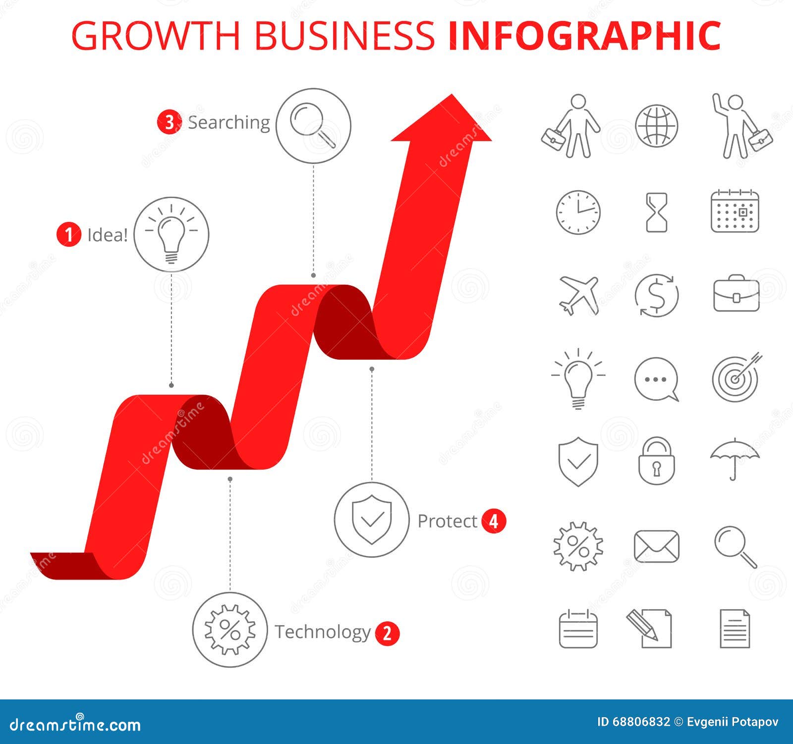 Growth Business Infographic Concept. Stock Vector - Illustration of ...