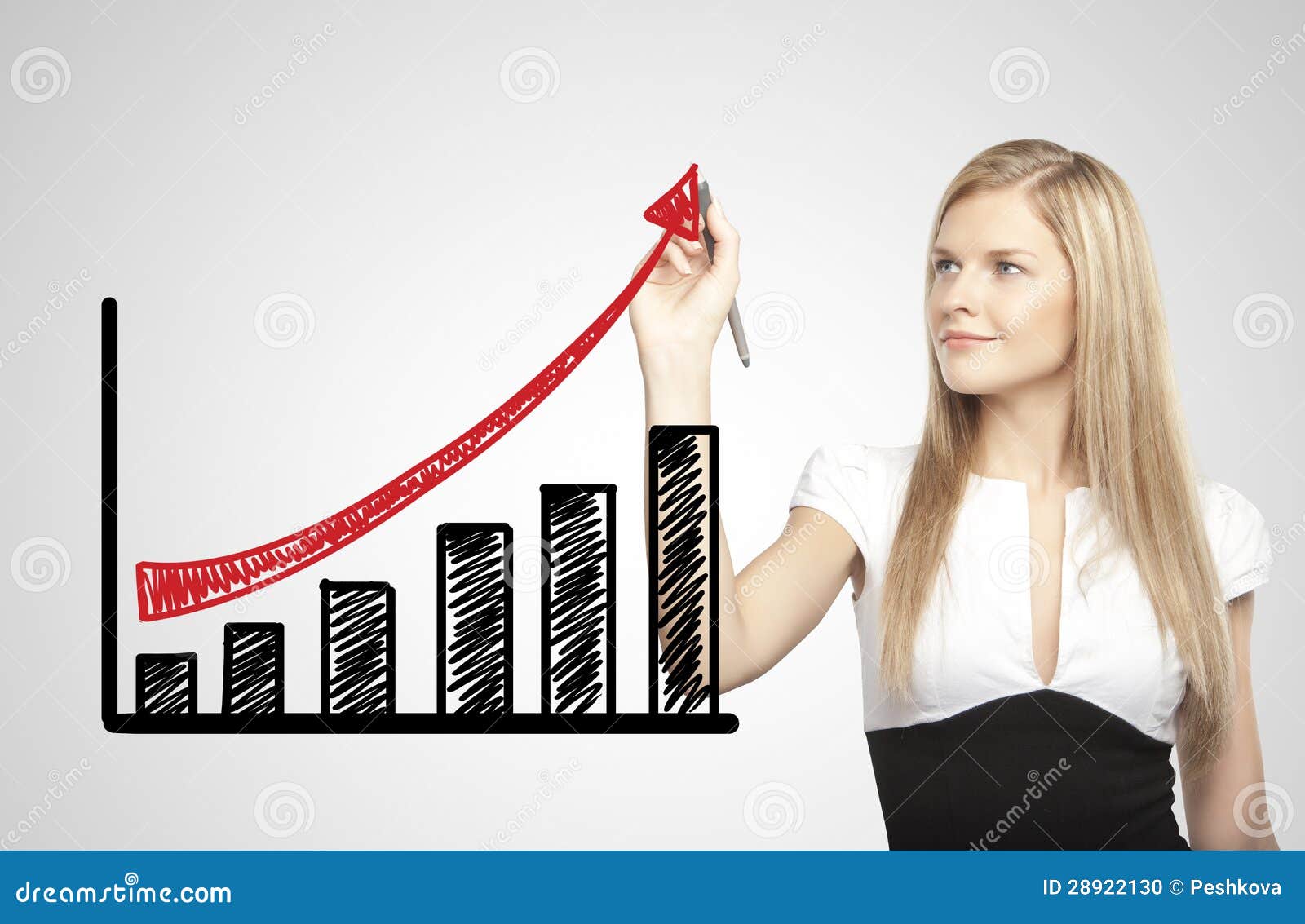 Growth chart going up stock photo. Image of success, businesswoman ...
