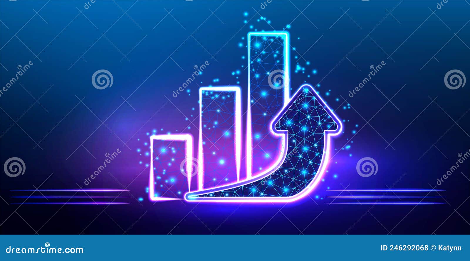 Growth Chart. Abstract Glowing Statistic Chart Icon. Triangle Chart ...