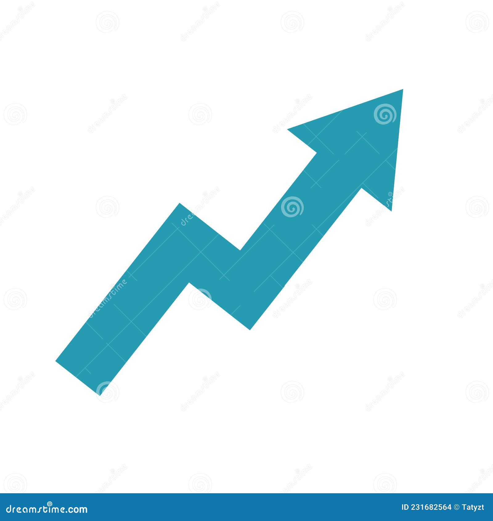 Growth Chart, Blue Arrow Up. Isolated on White Background Vector ...