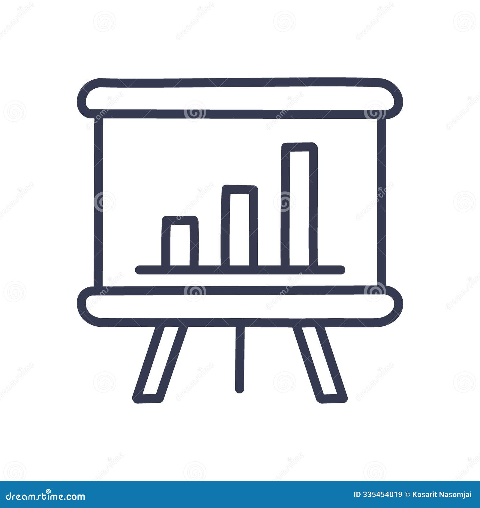 Growth Chart Board. Line Drawn Board Displaying an Upward Trend Bar ...
