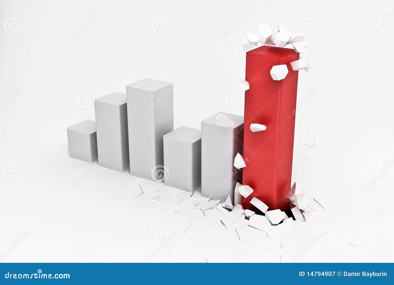 Growth Chart Breaks Out from the Ground Stock Illustration ...