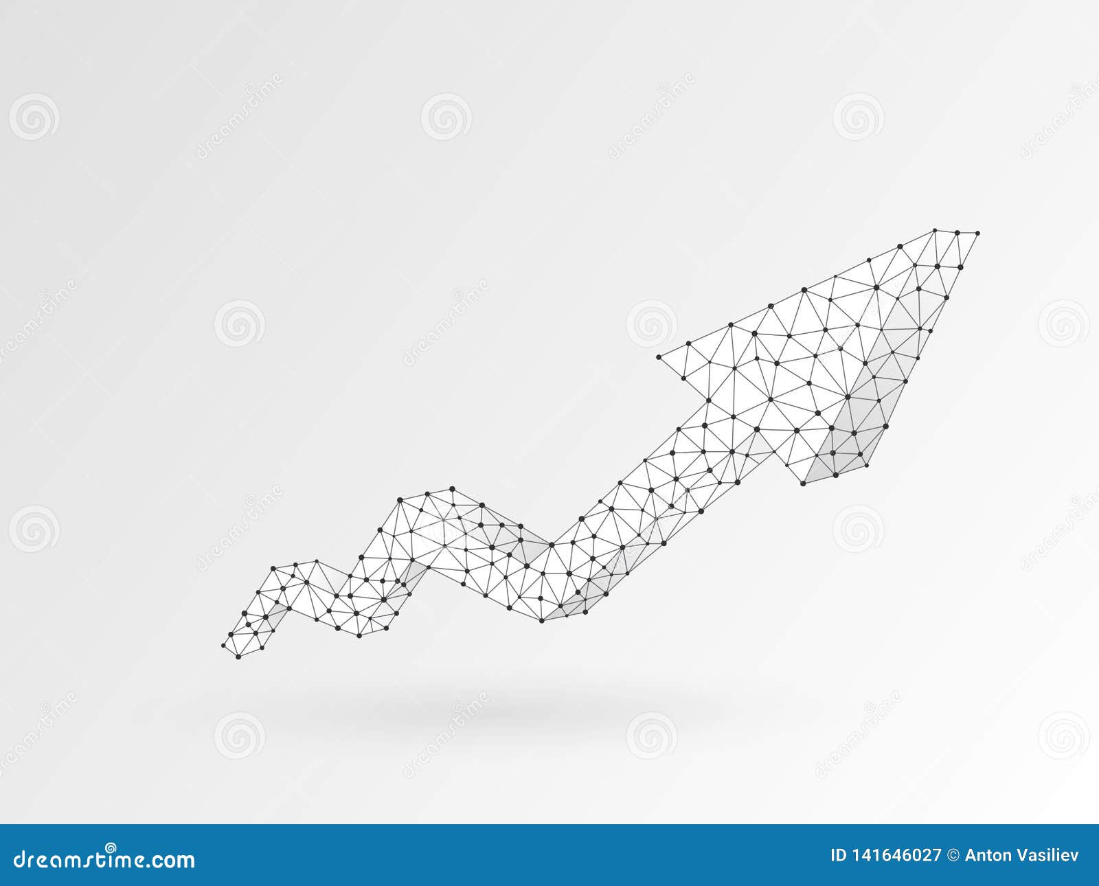 Growth Chart. Business Technological Concept. Polygonal Science Vector ...