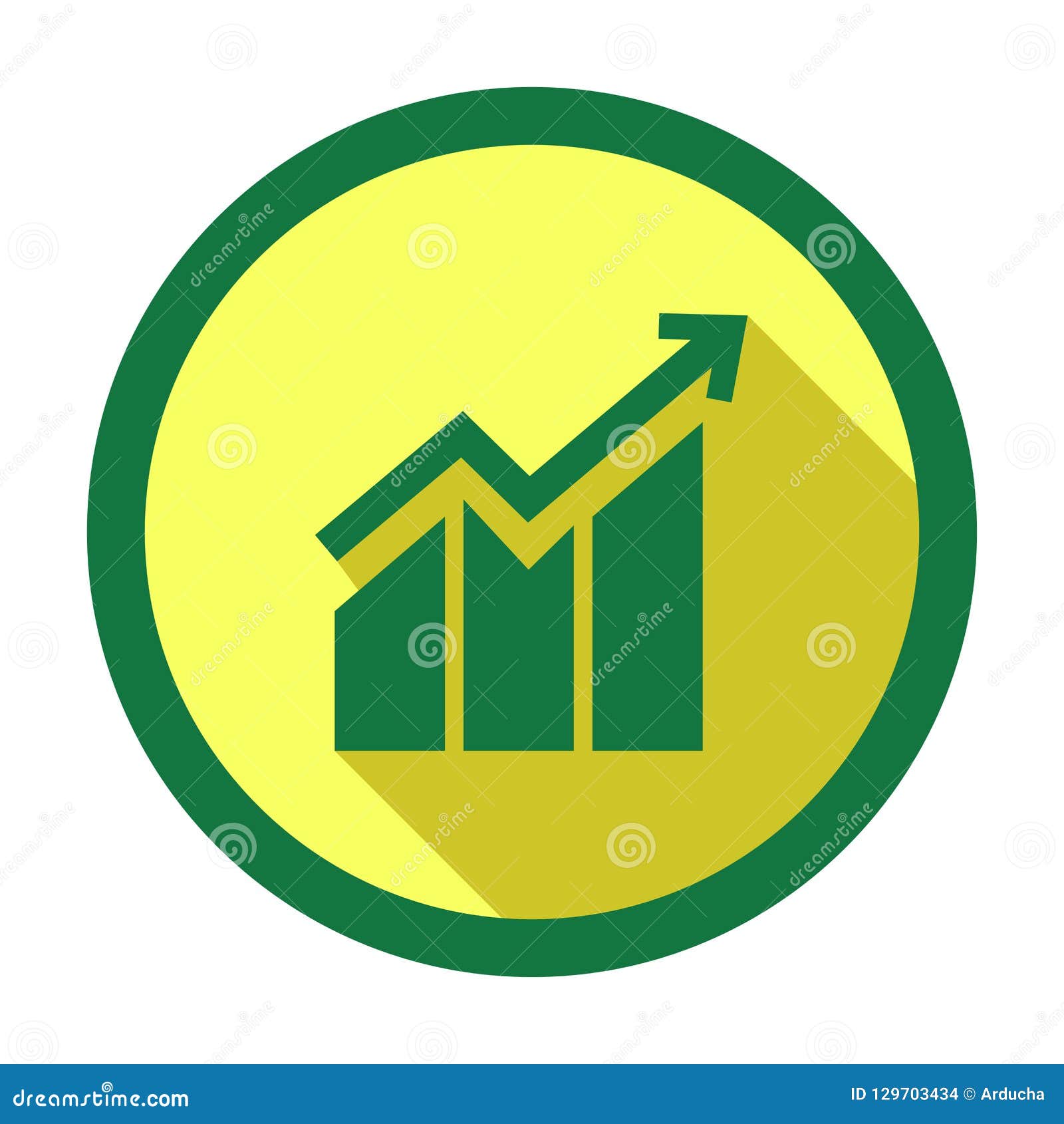 Growth chart circle button stock vector. Illustration of growth - 129703434