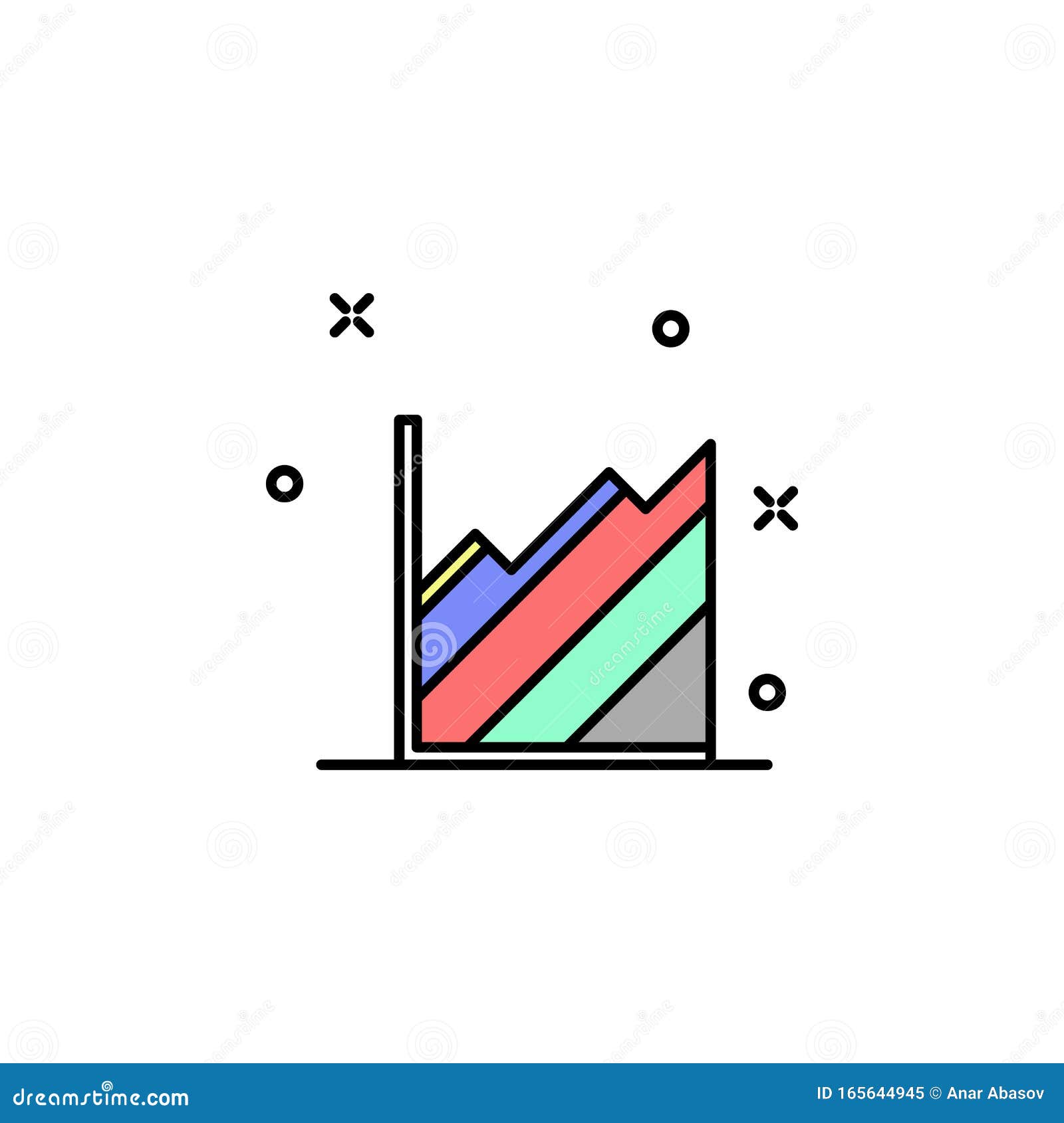Growth Chart Colored Icon. Element of Colored Business Chart Icon for ...