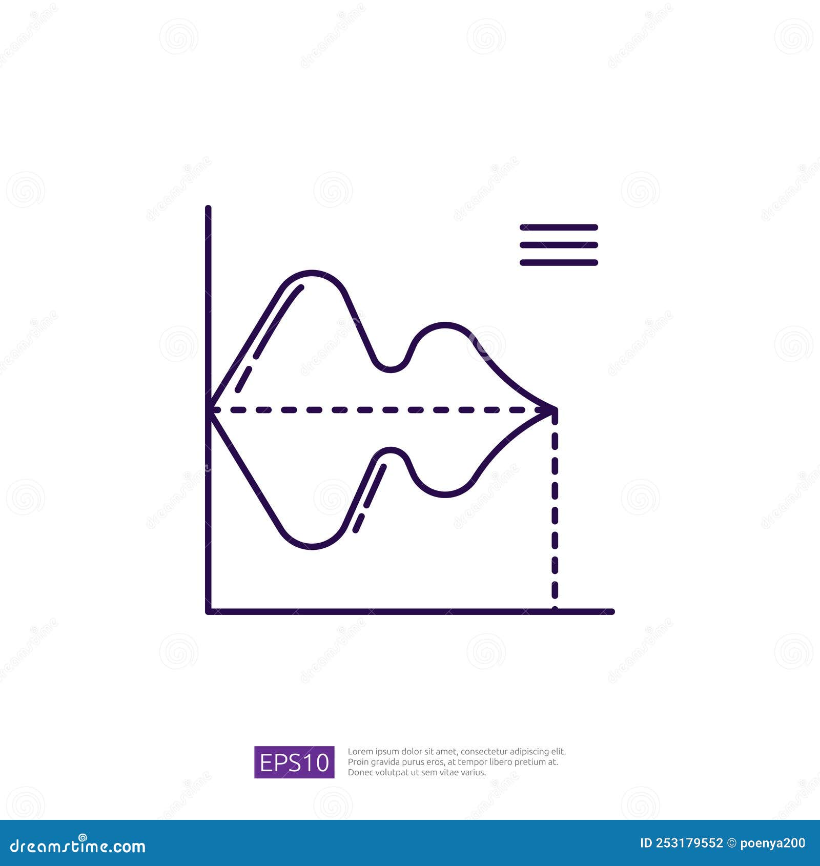 Curve Graph Wave Chart Statistic Diagrams With Particles On Black ...