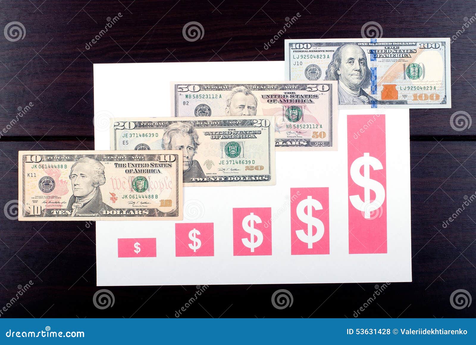 Growth Chart with Dollar Bills Stock Photo - Image of dollar, franklin ...
