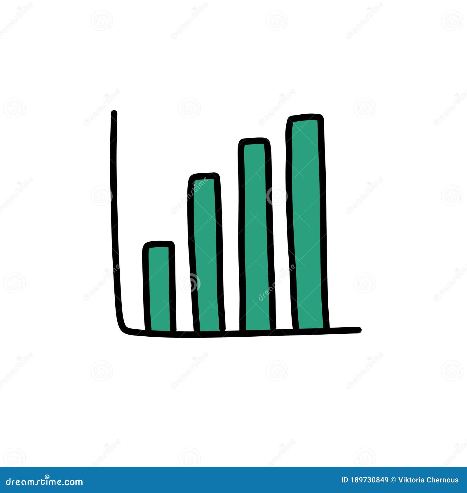 Growth Chart Doodle Icon, Vector Color Illustration Stock Illustration ...
