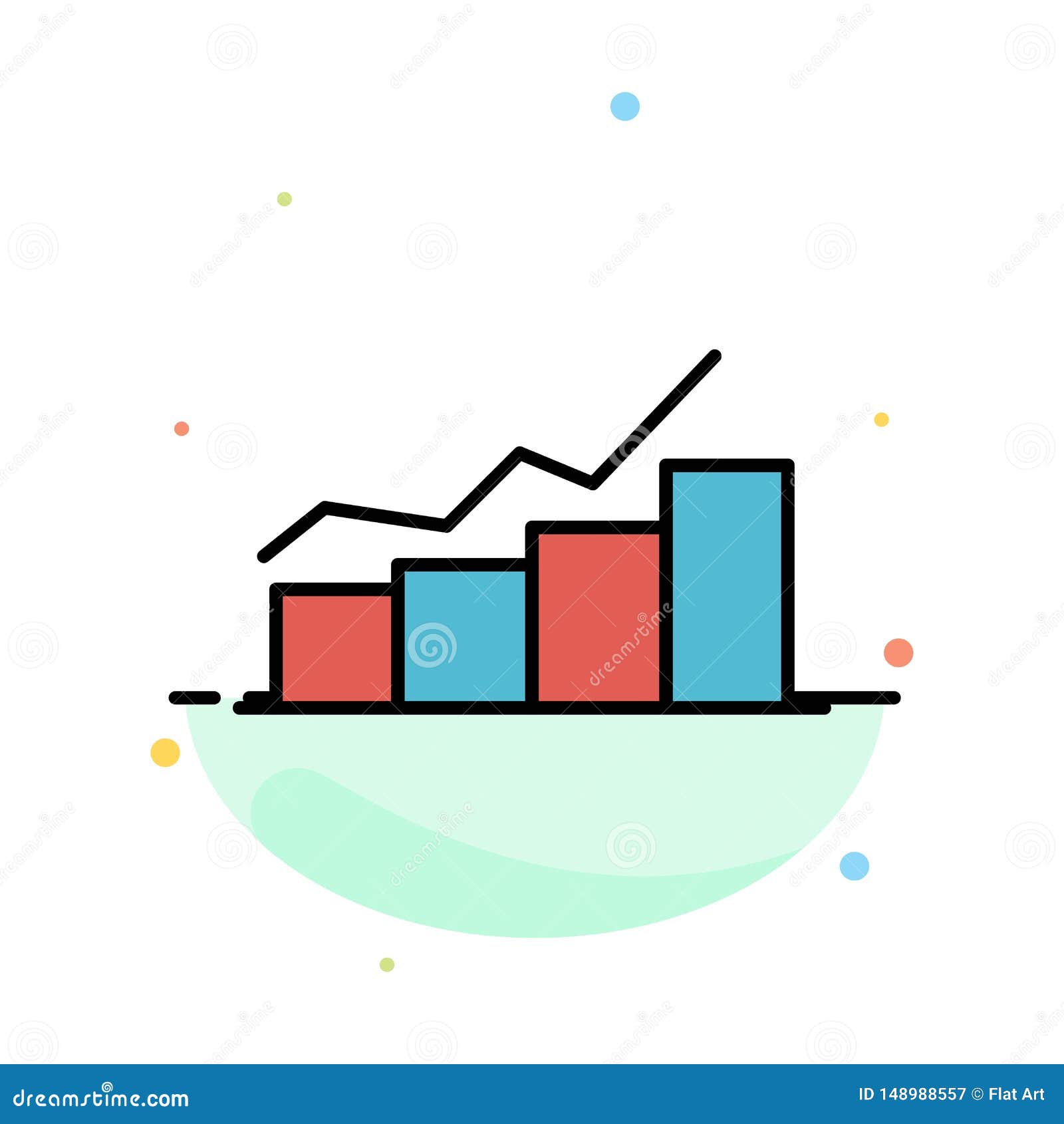 Growth, Chart, Flowchart, Graph, Increase, Progress Abstract Flat Color ...