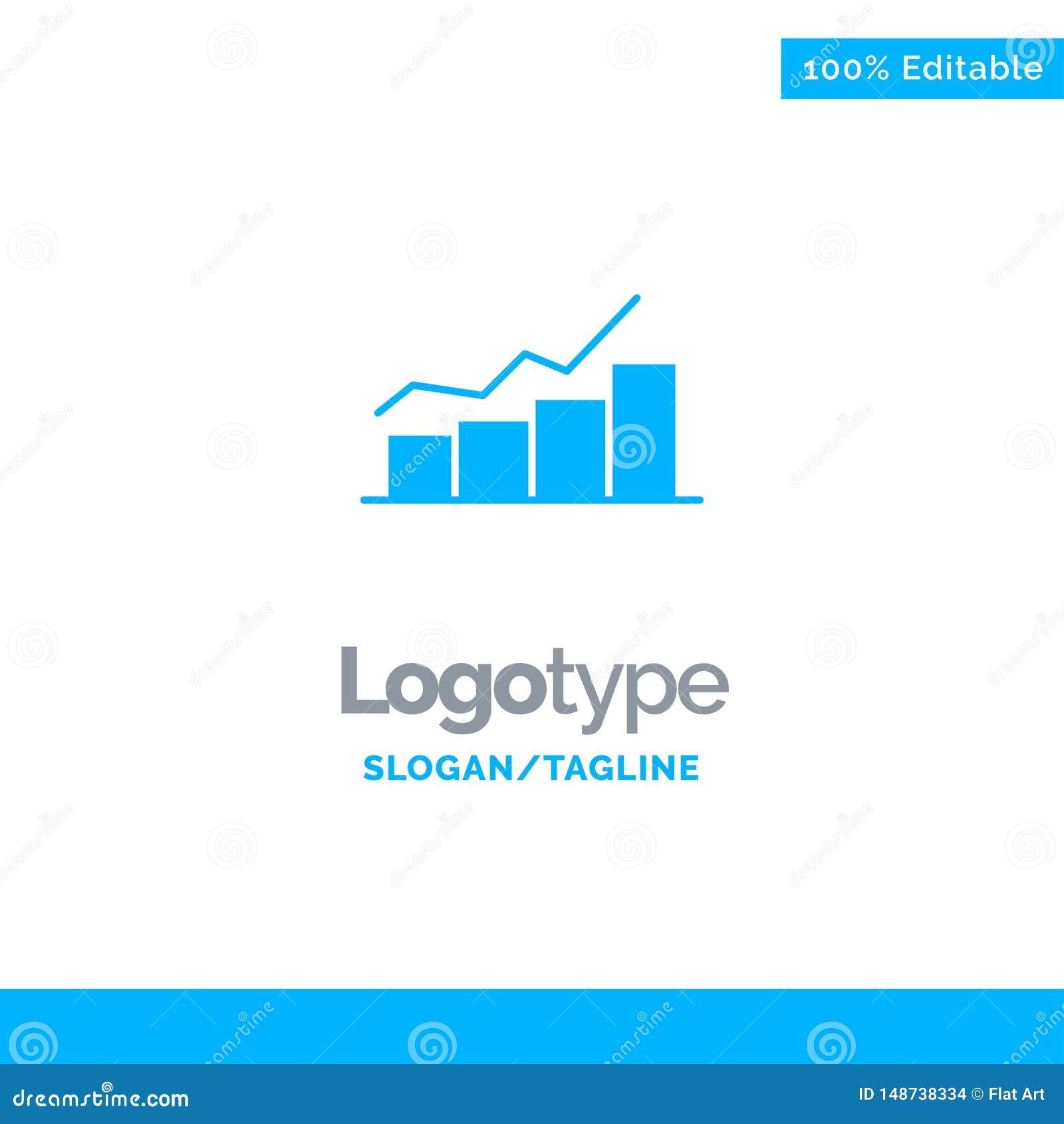 Growth, Chart, Flowchart, Graph, Increase, Progress Blue Solid Logo ...