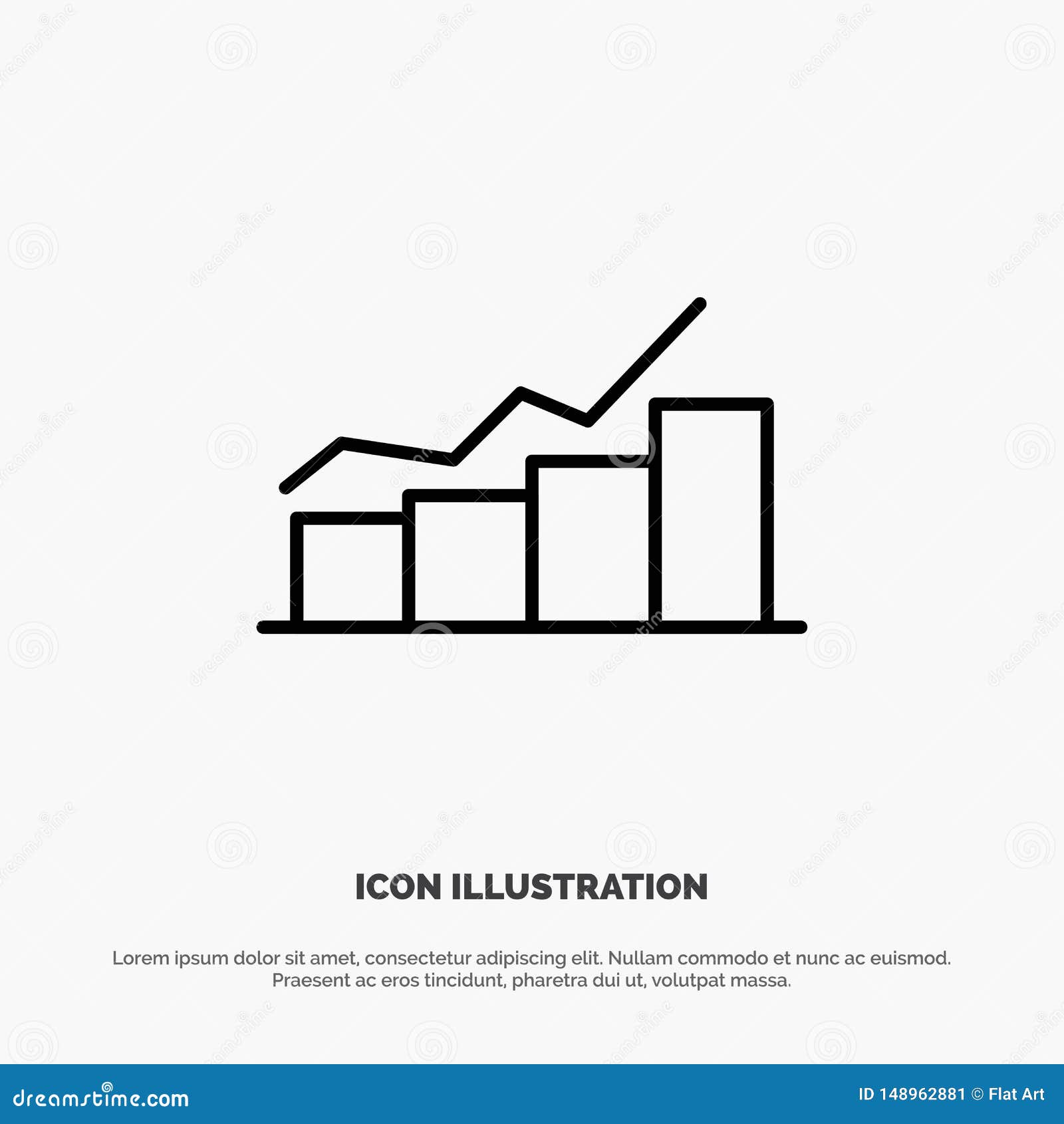 Growth, Chart, Flowchart, Graph, Increase, Progress Line Icon Vector ...