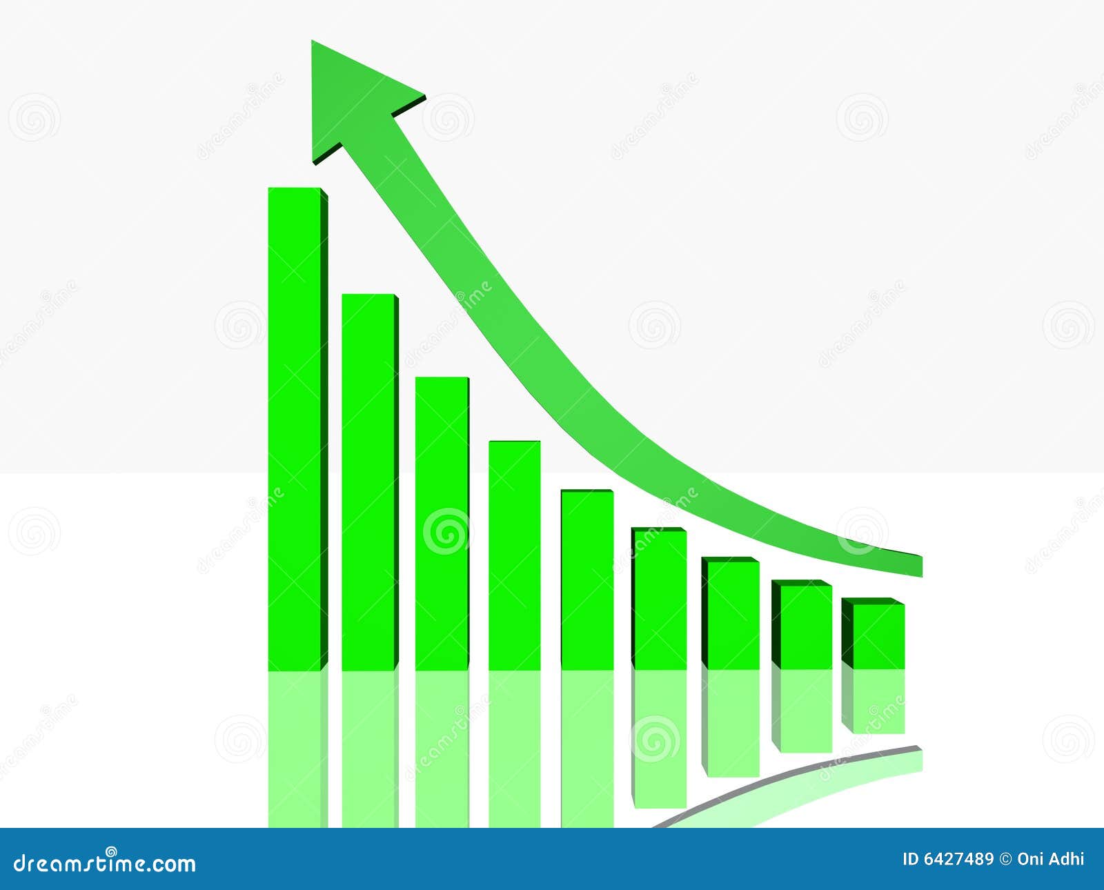 Growth chart green colour stock illustration. Illustration of histogram ...
