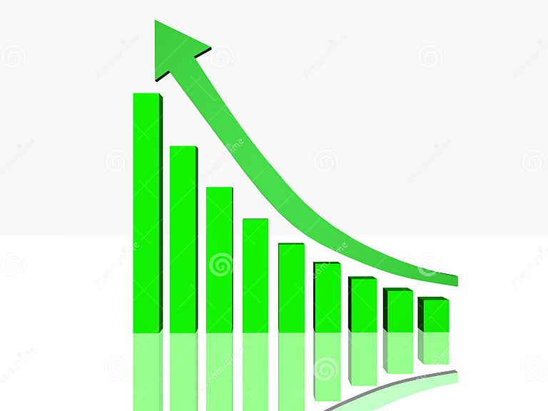 Growth chart green colour stock illustration. Illustration of histogram ...