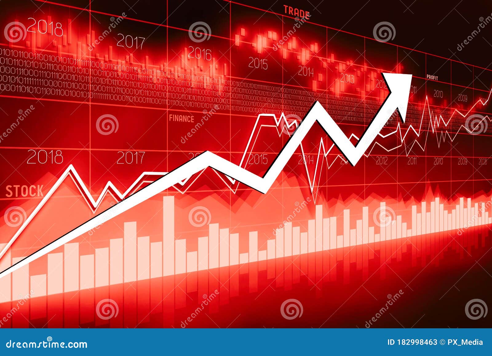 Red Business Growth Chart, Diagram Stock Illustration - Illustration of ...