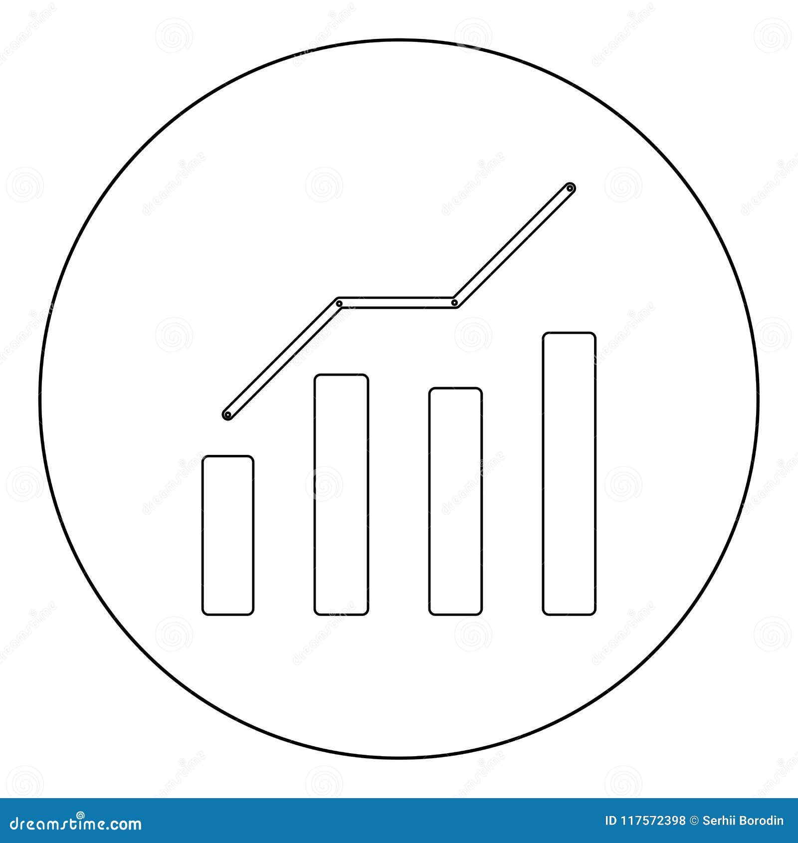 Growth Chart Icon Black Color in Circle Stock Vector - Illustration of ...