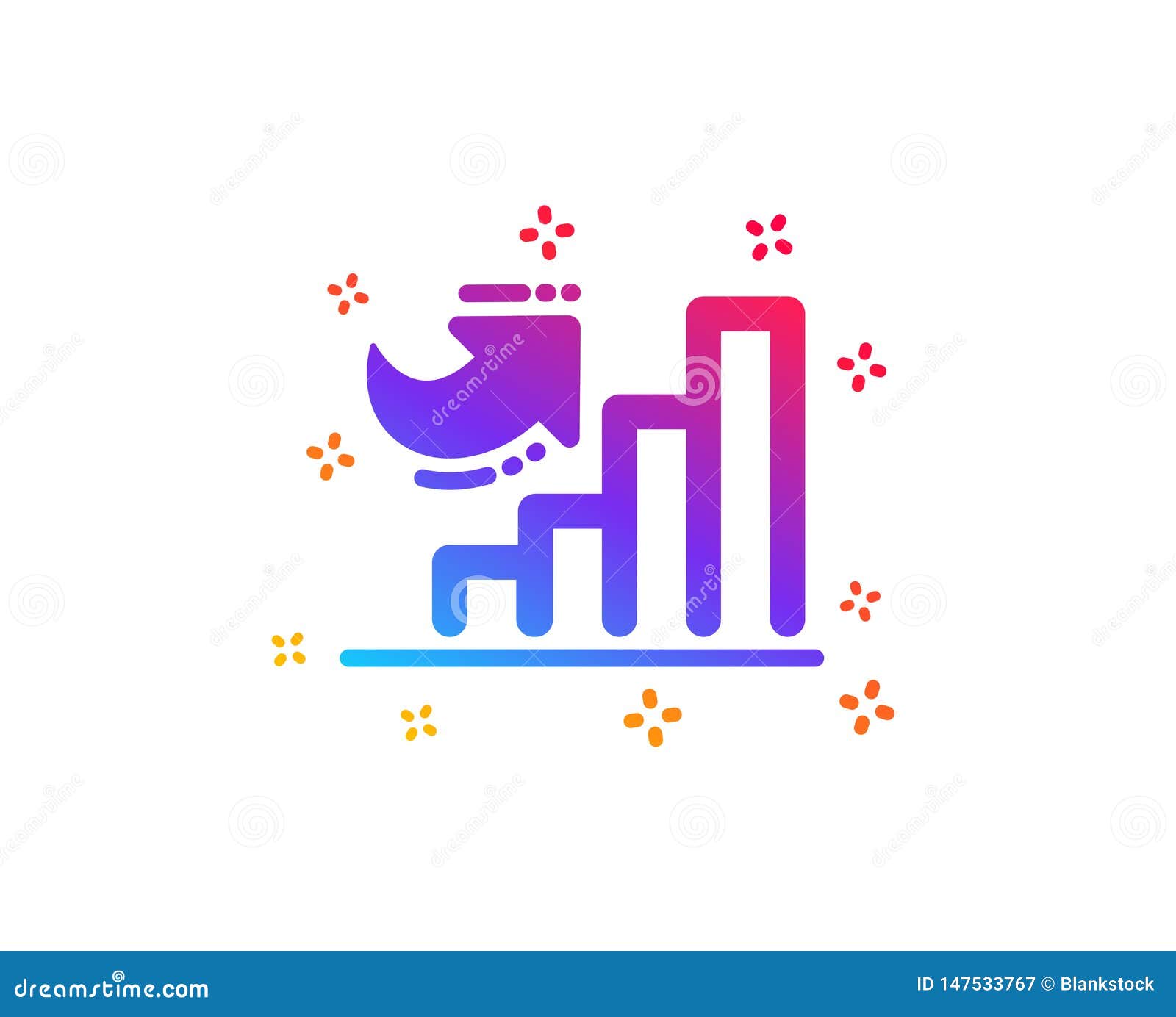 Growth Chart Icon. Column Graph Sign. Vector Stock Vector ...