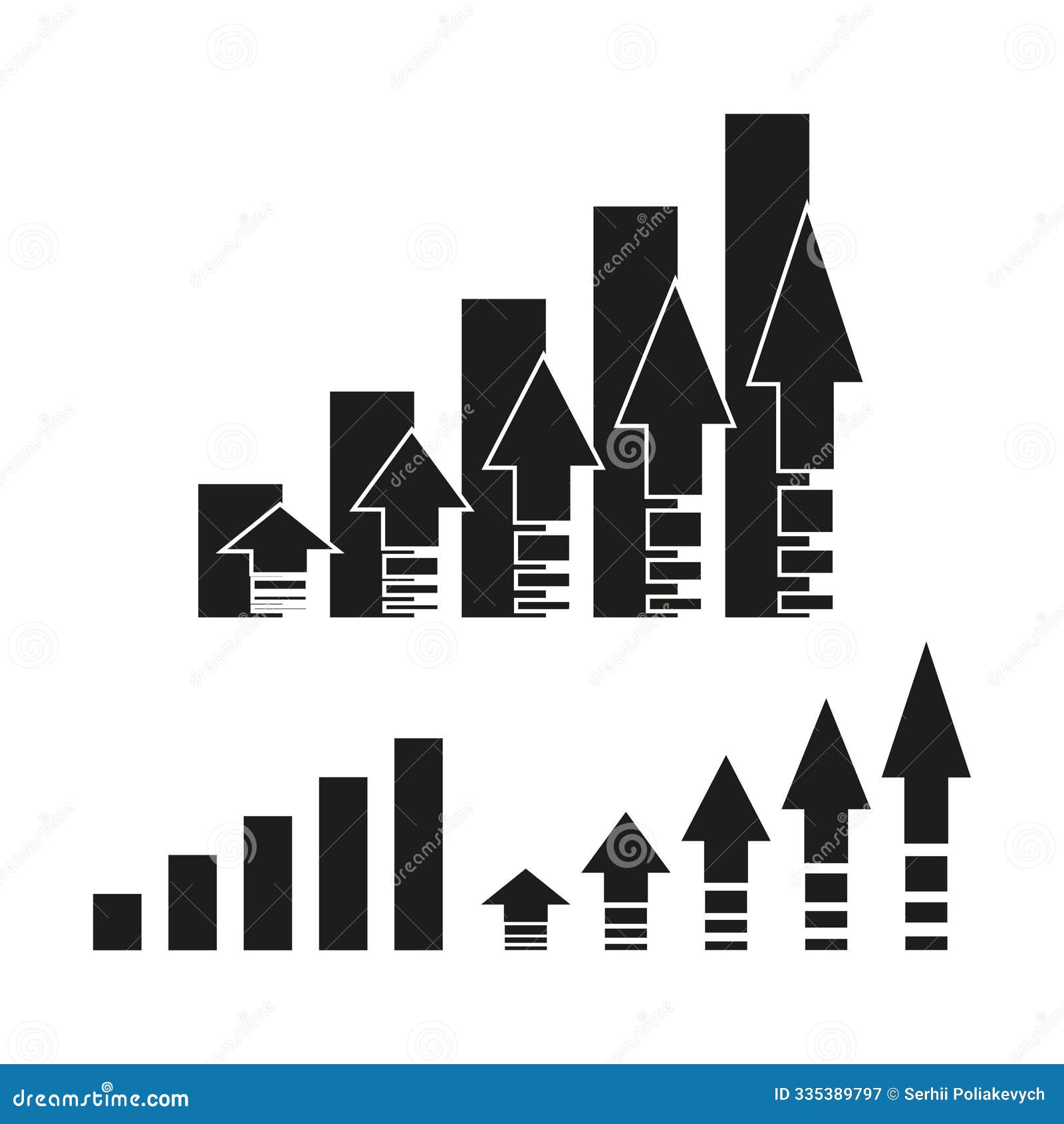 Growth Chart Icon. Rising Arrow Symbol. Business Progress Graphic ...