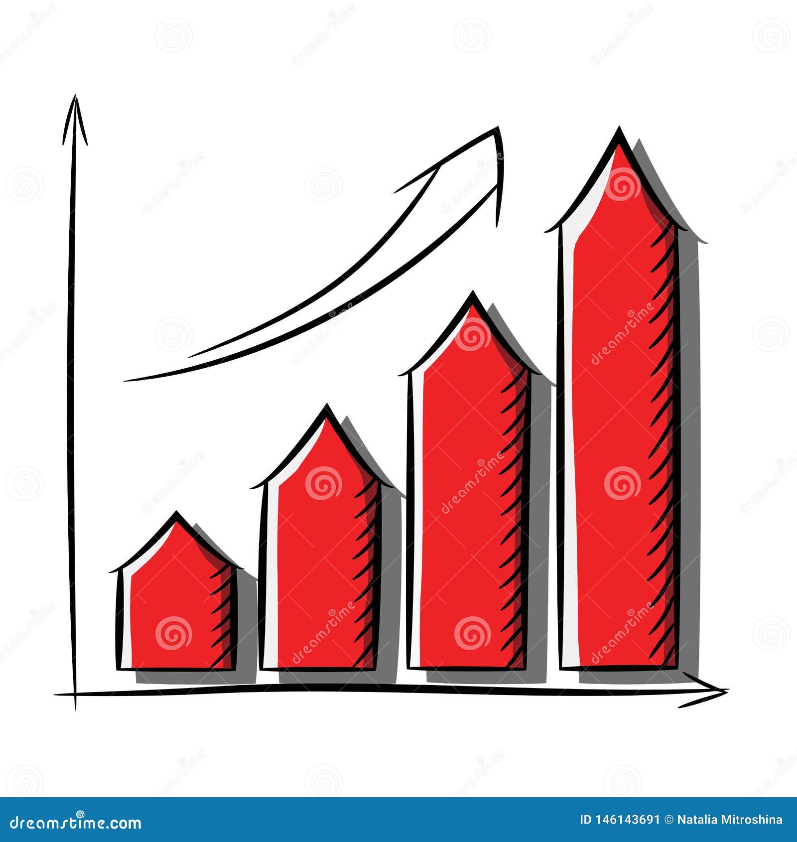Growth Chart Icon with Shadow. Schedule of Growth for Business, Growth ...