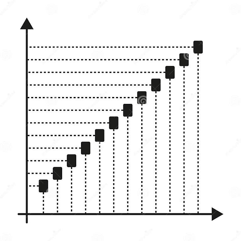 Growth Chart Icon. Statistical Graph Symbol. Vector Lines Design. Black ...