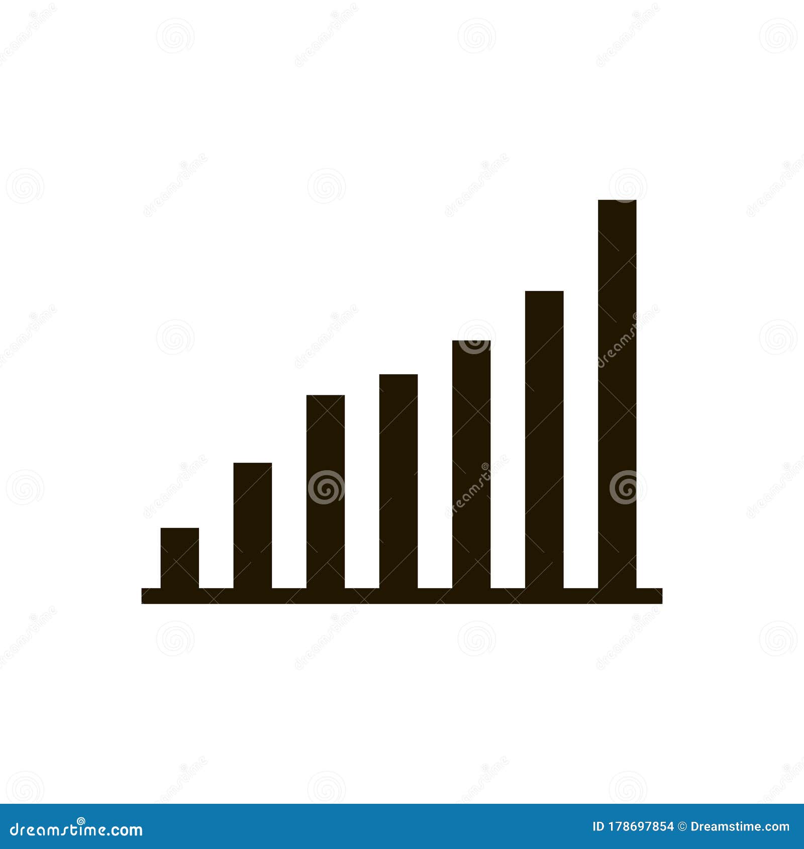 Growth Chart Icon on White Background. Trendy Flat Style for Graphic ...
