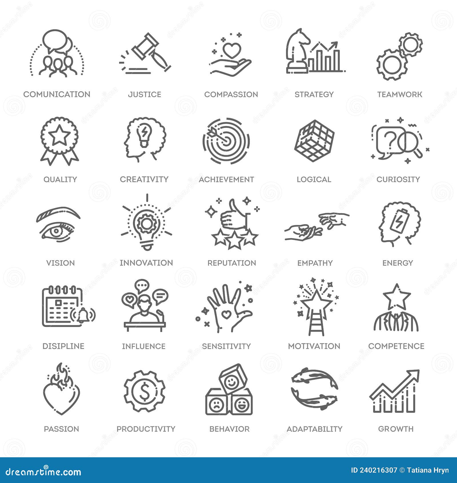 Core Values Line Icons. Vector Outline Symbols | CartoonDealer.com ...