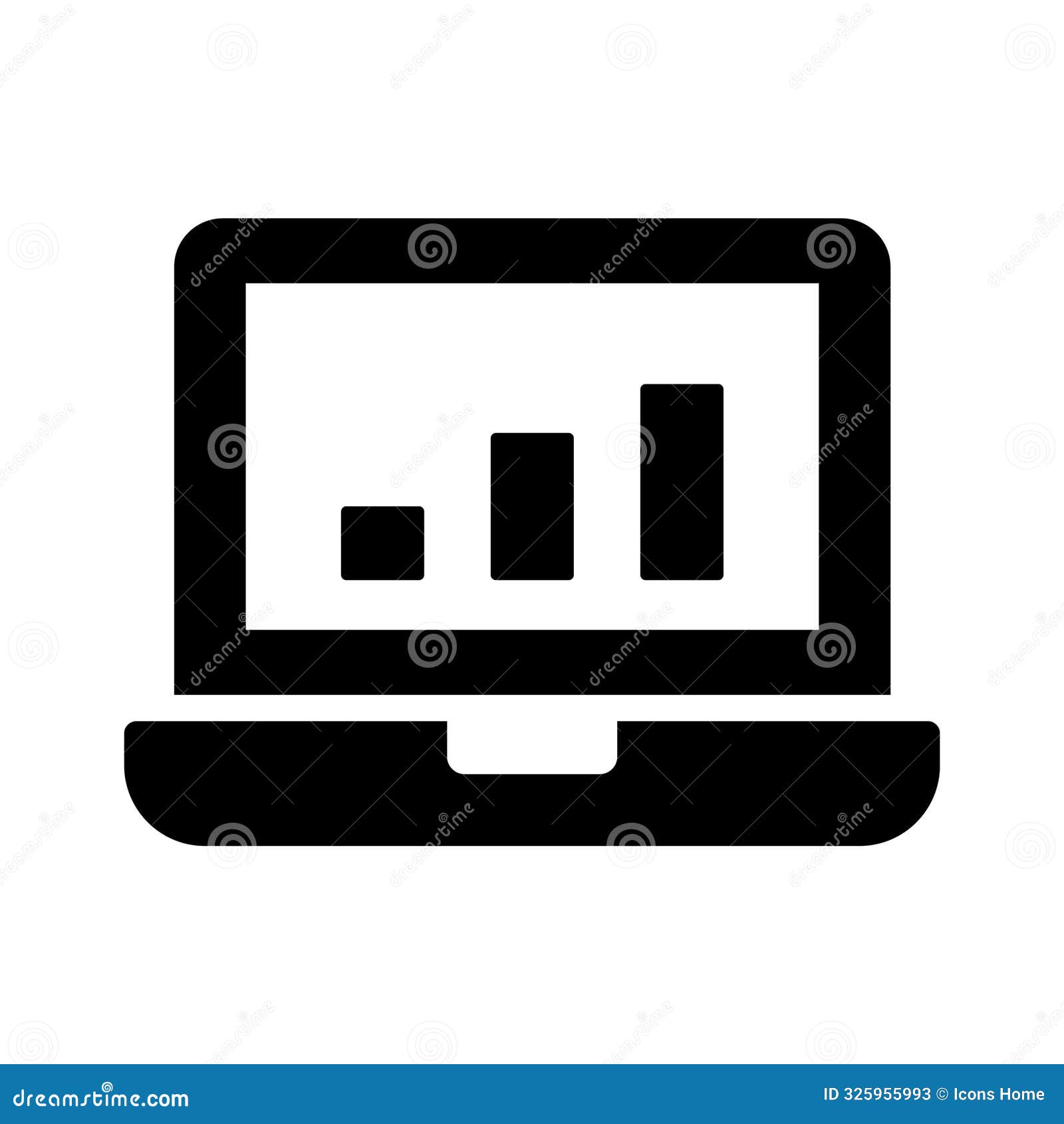 Growth Chart Inside Laptop Showing Vector Design of Business Chart in ...