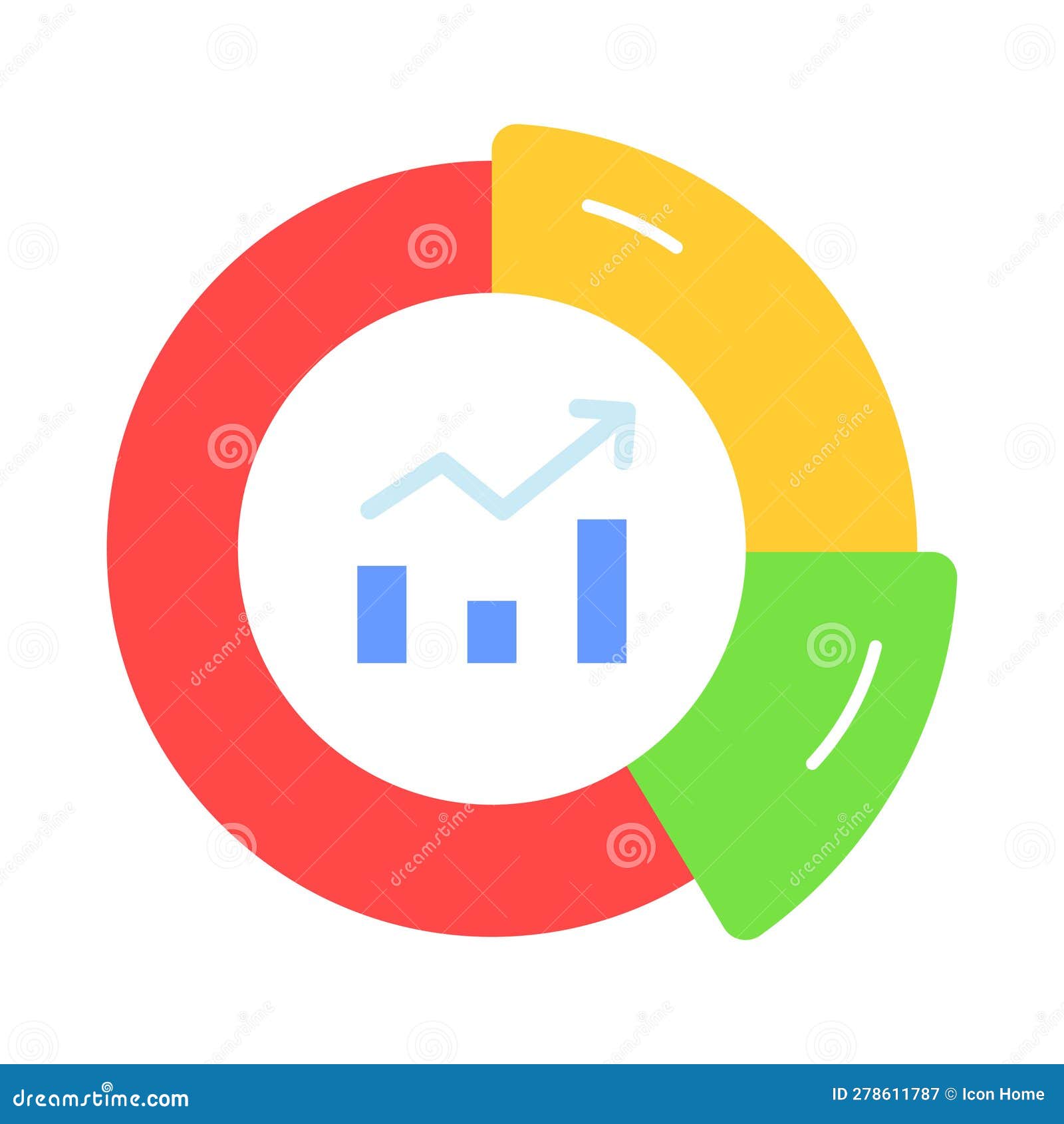 Growth Chart Inside the Pie Chart Denoting Vector of Analysis in Modern ...