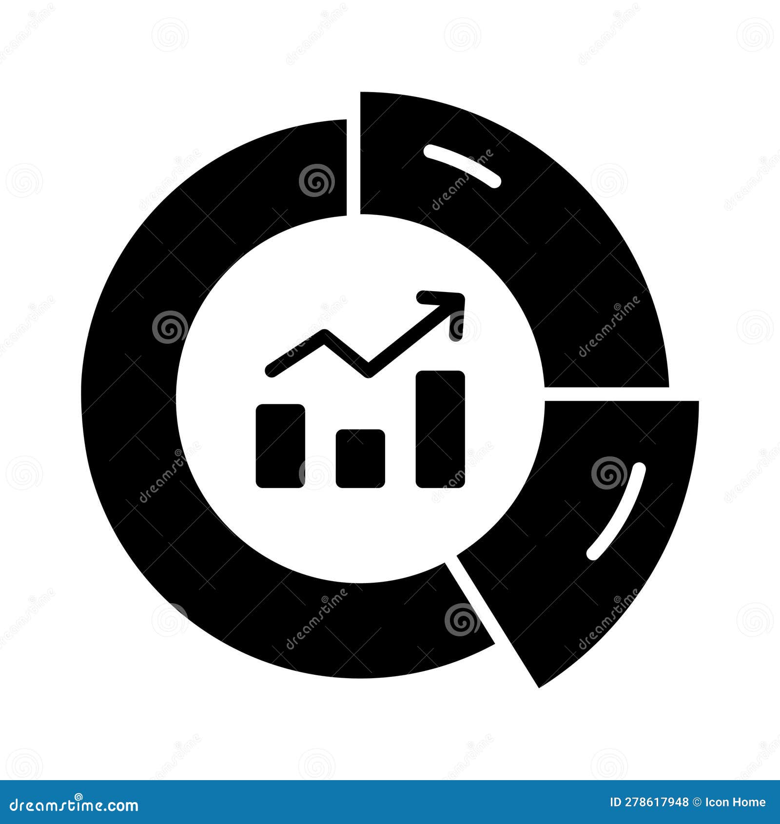 Growth Chart Inside the Pie Chart Denoting Vector of Analysis in Modern ...