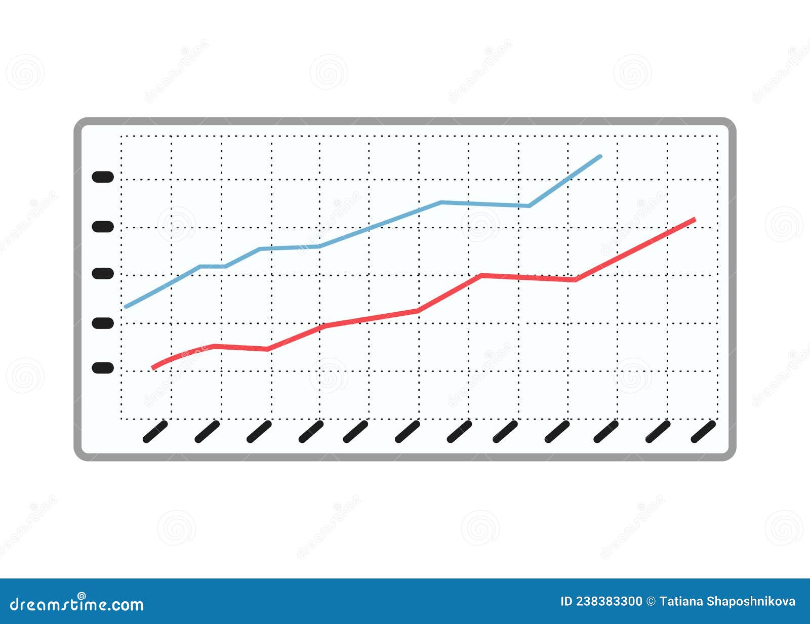 Growth Chart Isolated on White Background. Flat Cartoon Style Stock ...
