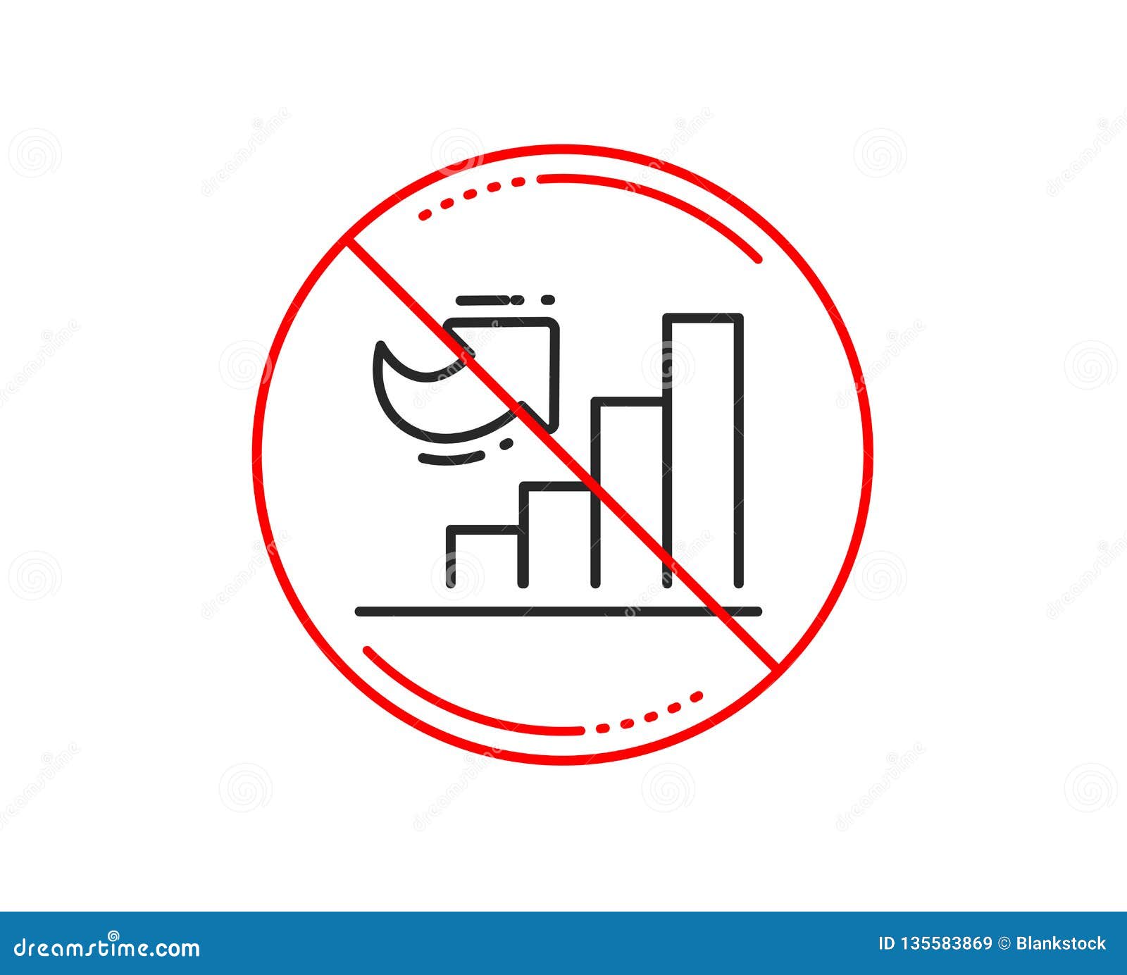 Growth Chart Line Icon. Column Graph Sign. Vector Stock Vector ...