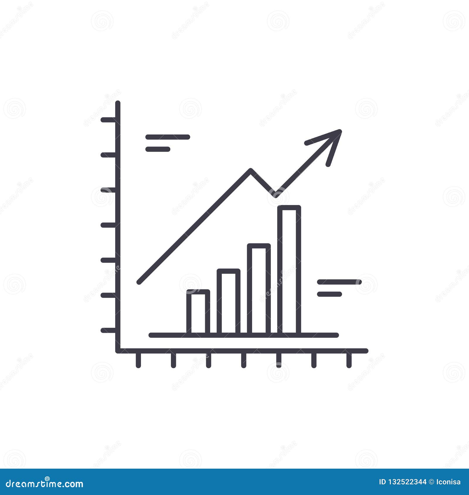 Growth Chart Line Icon Concept. Growth Chart Vector Linear Illustration ...
