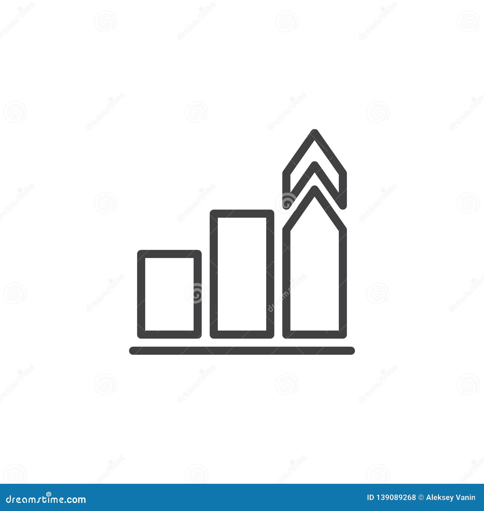 Growth chart line icon stock vector. Illustration of chart - 139089268
