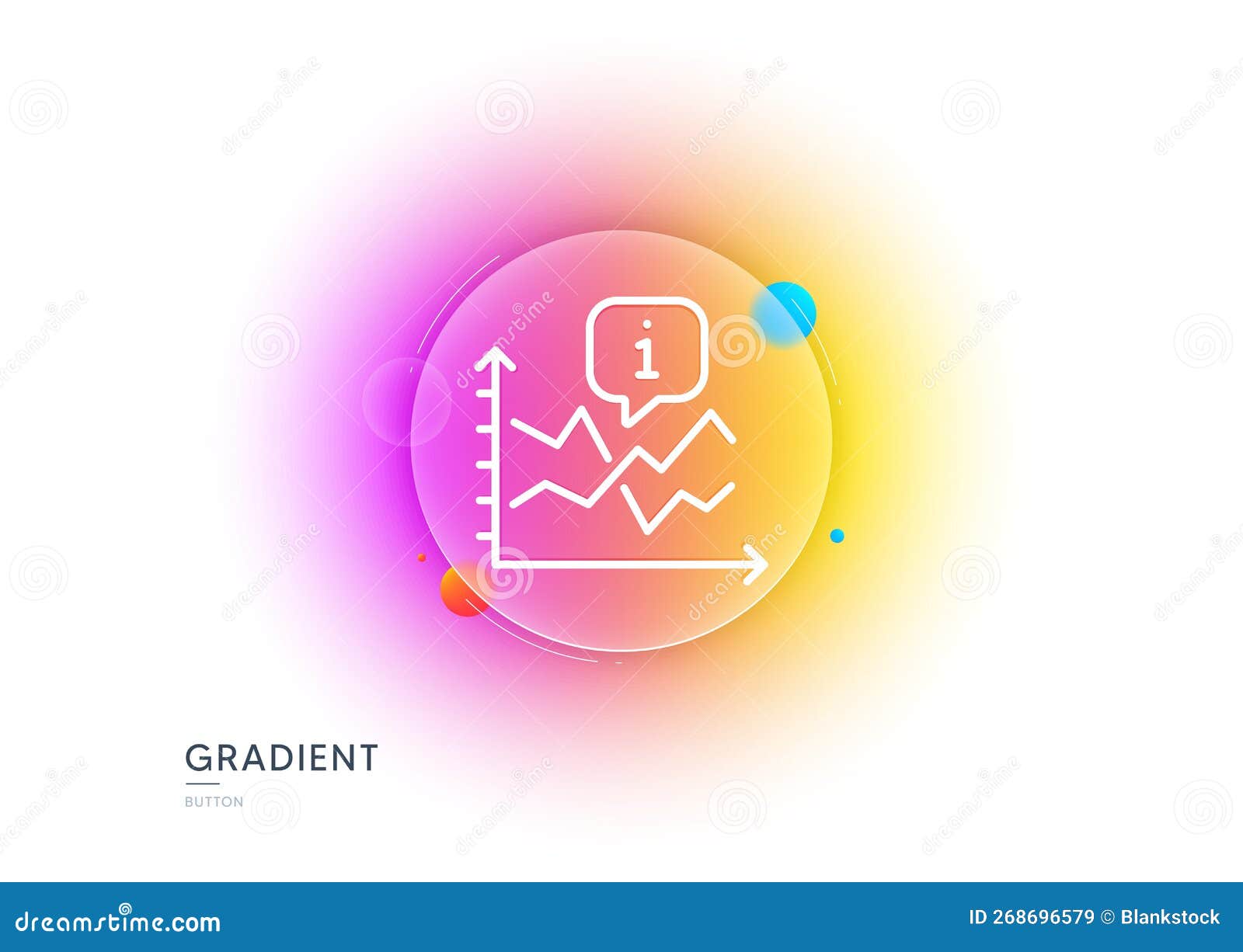 Growth Chart Line Icon. Rise Graph Sign. Gradient Blur Button. Vector Stock Vector ...