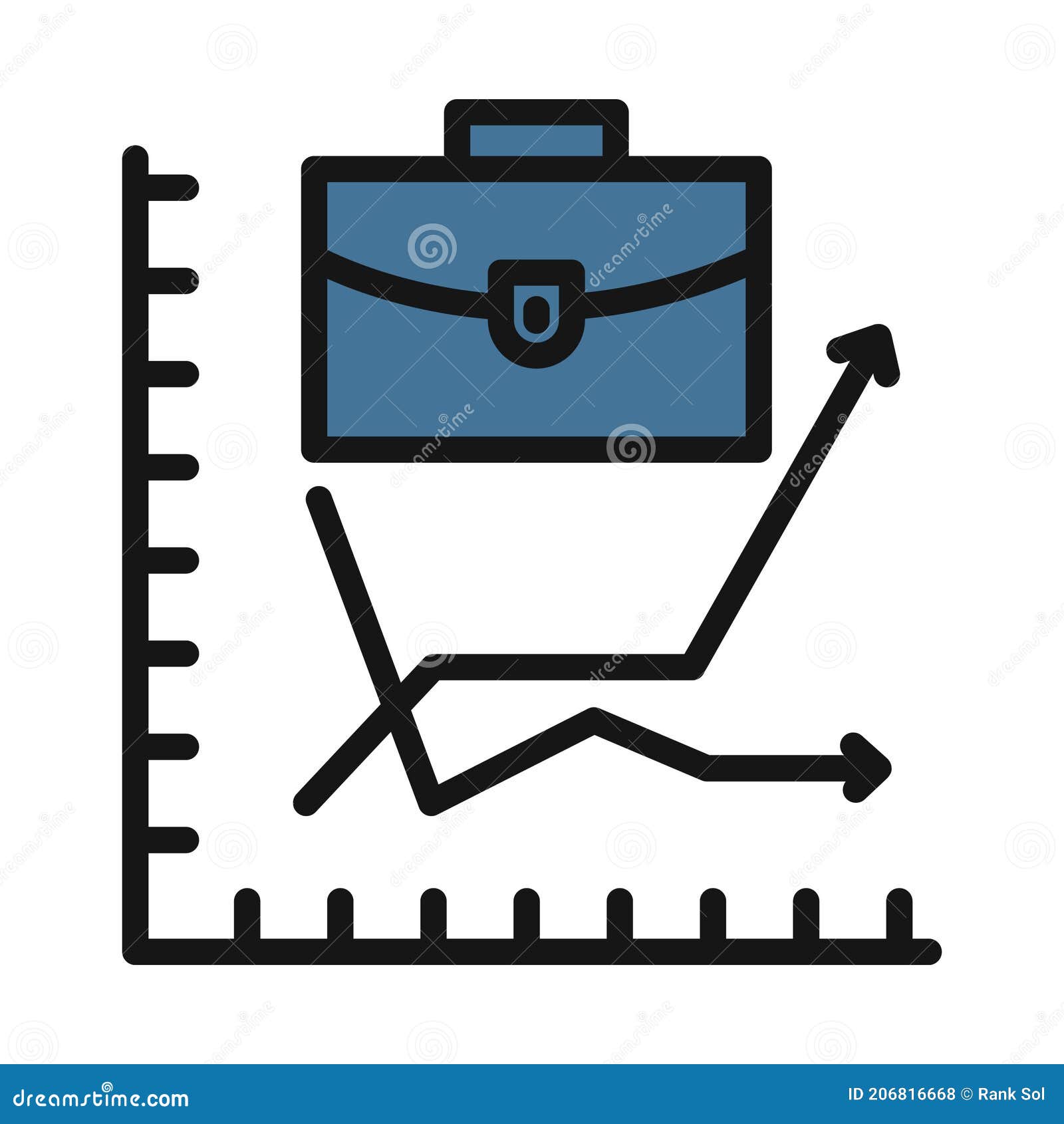 Growth Chart Line Isolated Vector Icon Can Be Easily Modified and Edit ...