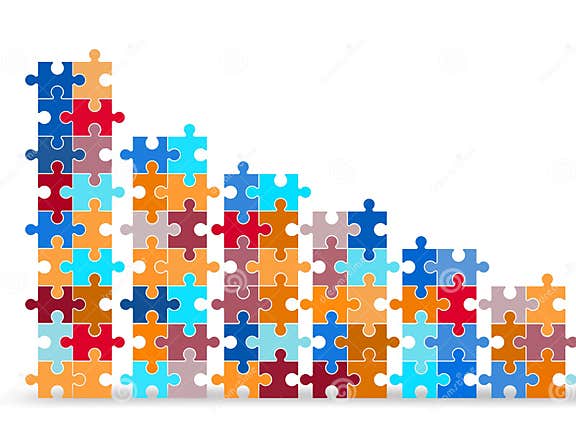 Growth Chart Made of Jigsaw Puzzle Pieces - 3d Rendering Stock ...