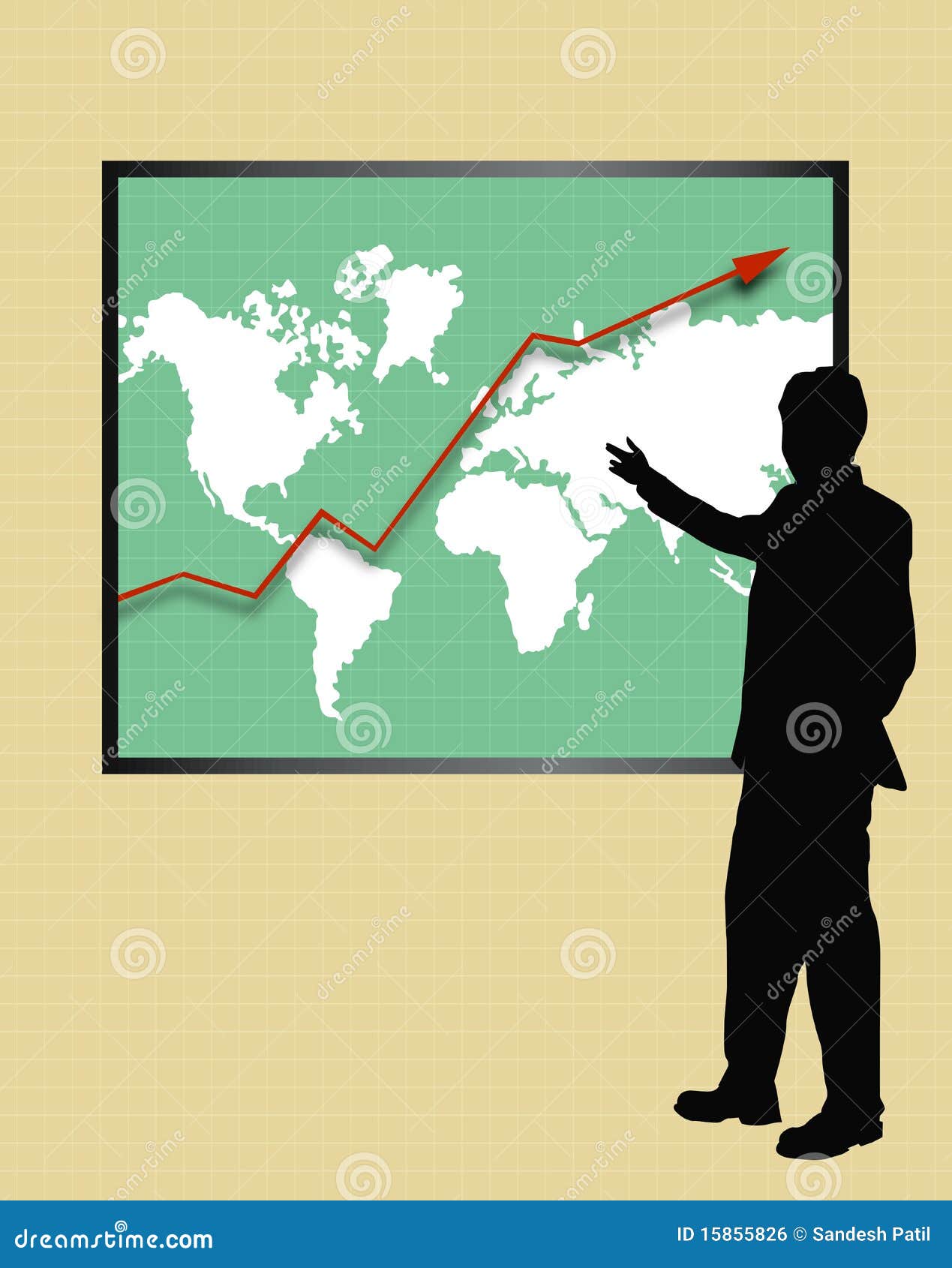 Growth chart & Man stock illustration. Illustration of process - 15855826