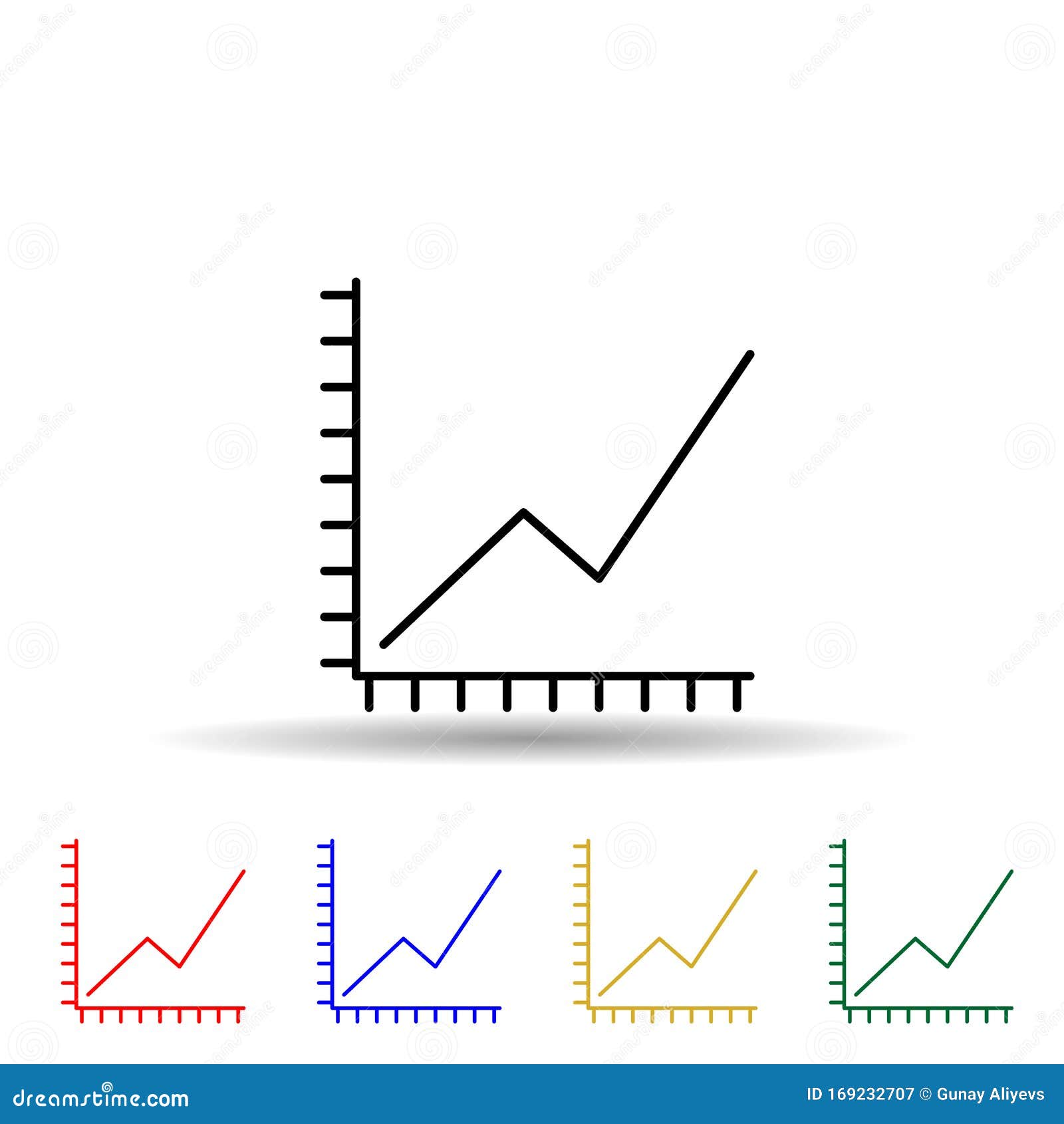 Growth Chart Multi Color Style Icon Simple Thin Line Outline Vector Of Web Icons For Ui And Ux