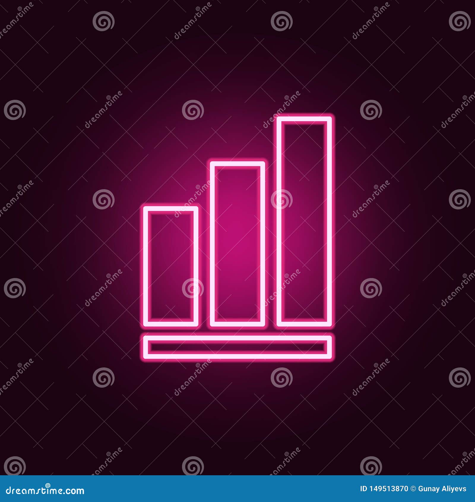 Growth Chart Neon Icon. Elements of Web Set Stock Illustration ...