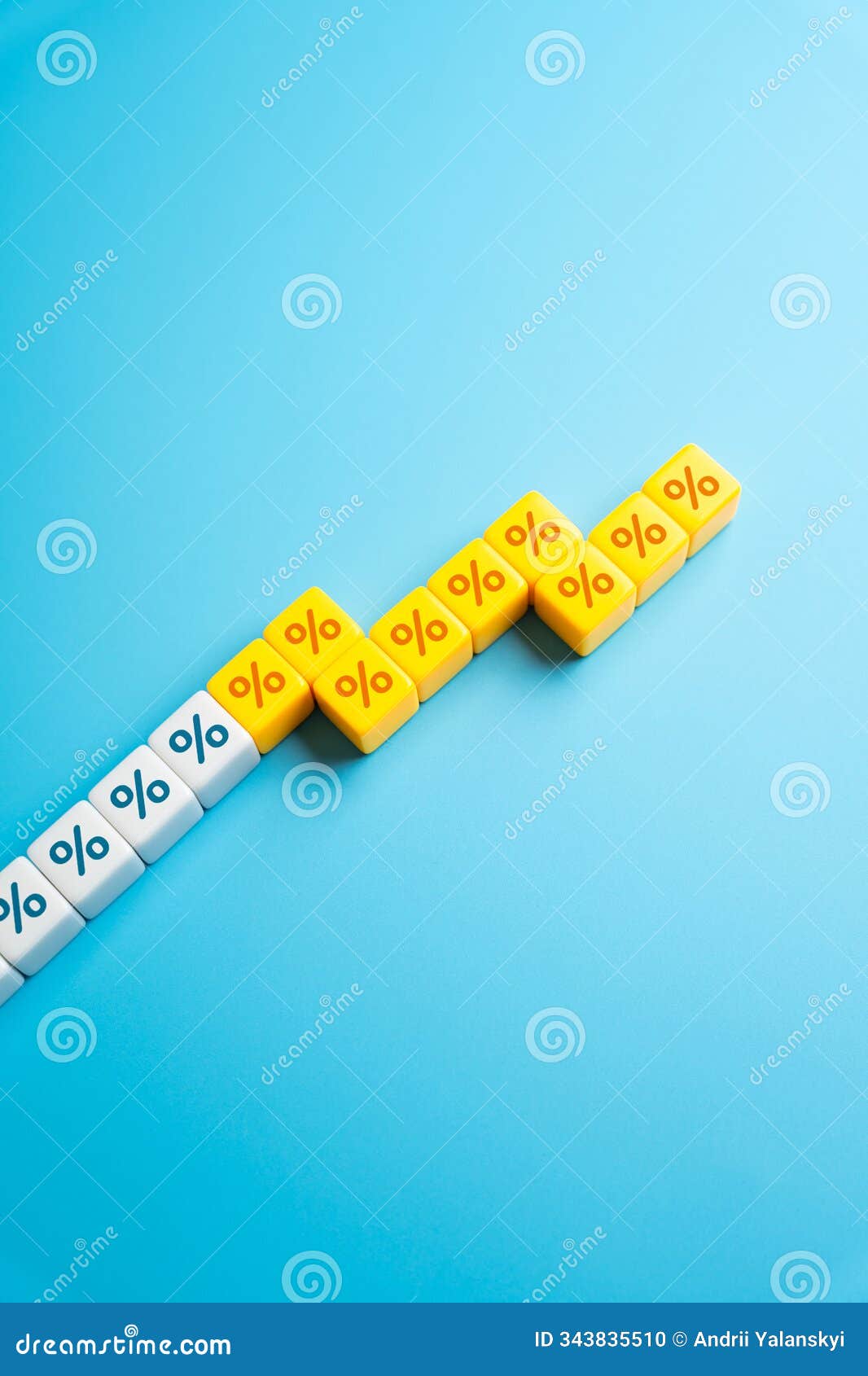 Growth Chart from Percentages. Interest Rate Increase Stock Photo ...