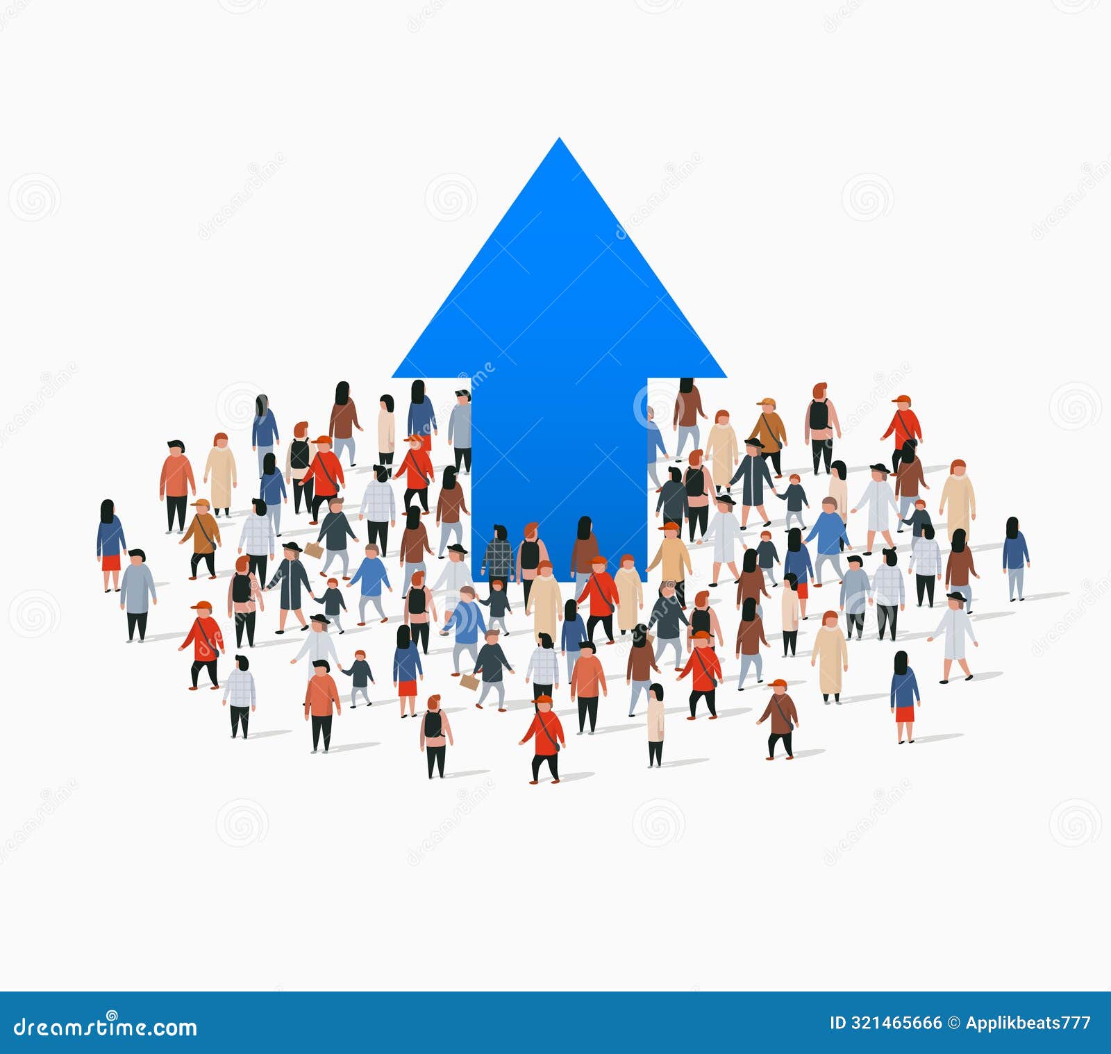 Growth Chart and Progress in People Crowd Stock Vector - Illustration ...
