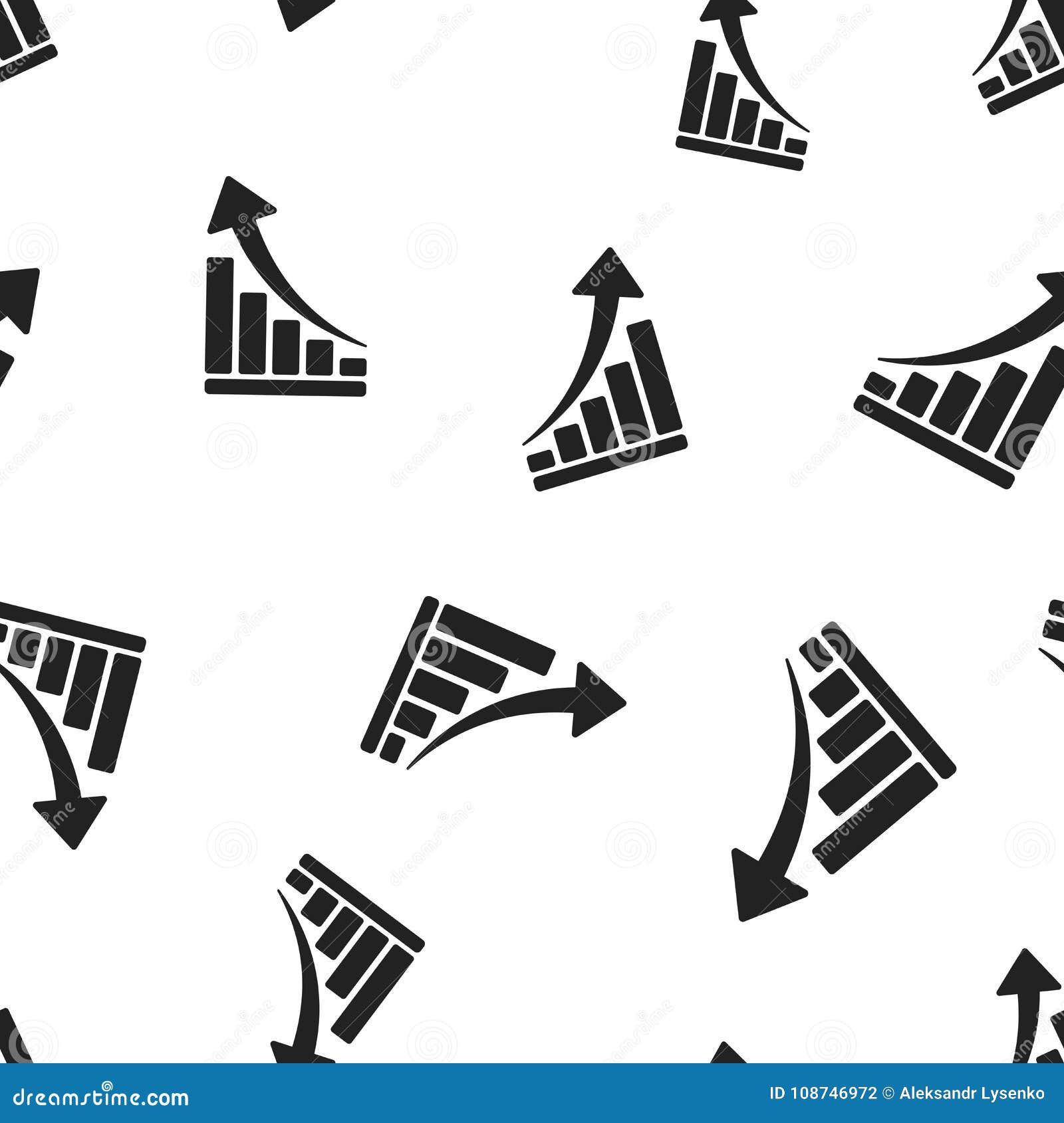 Growth Chart Seamless Pattern Background. Business Concept Vector ...