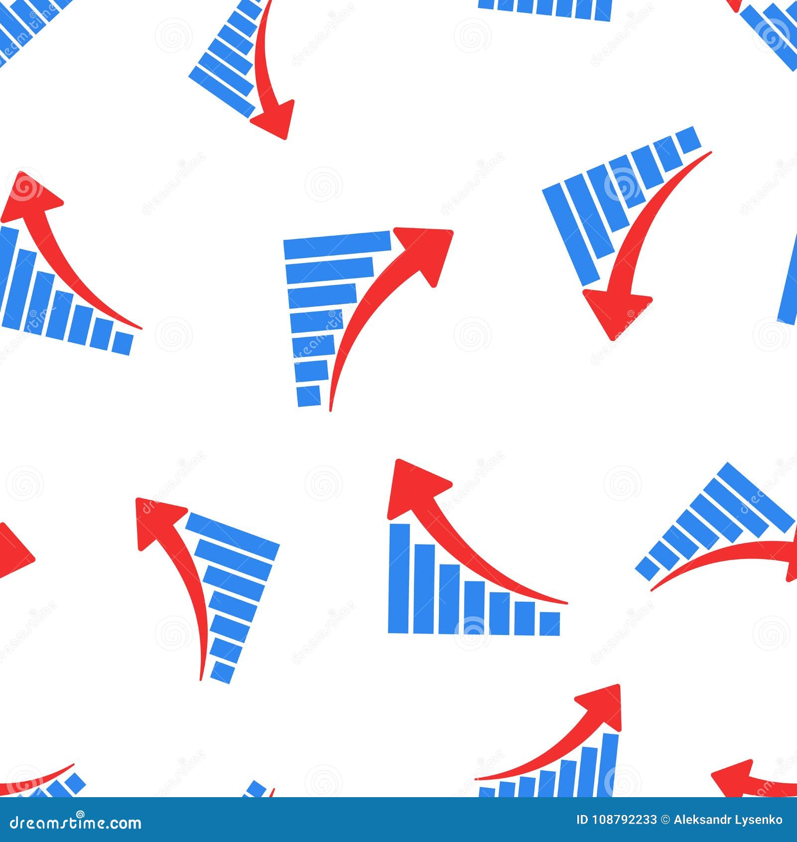 Growth Chart Seamless Pattern Background. Business Concept Vector ...