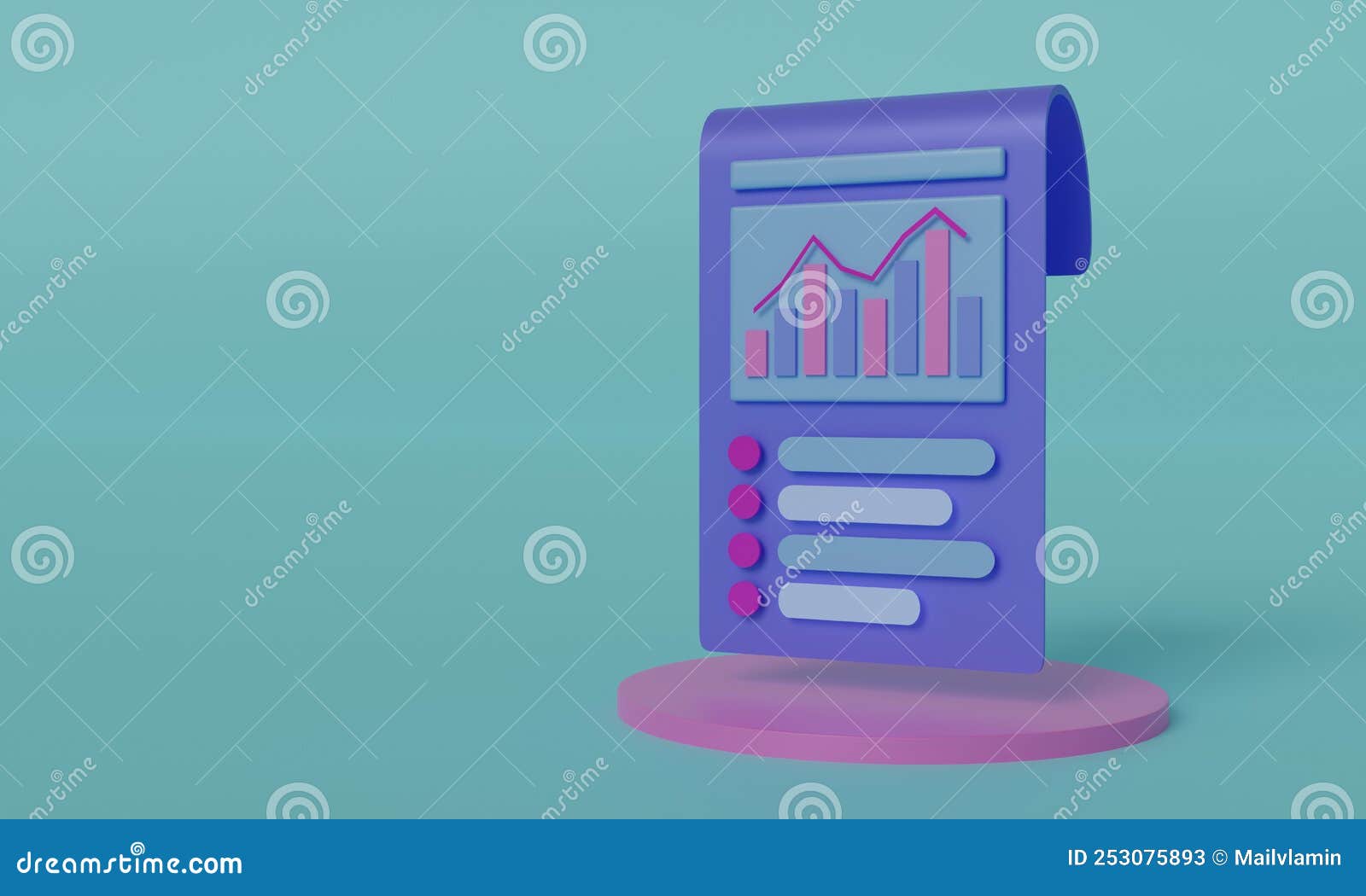 Growth Chart on Sheet with Plan Items. Analyze Conduct of Business with ...