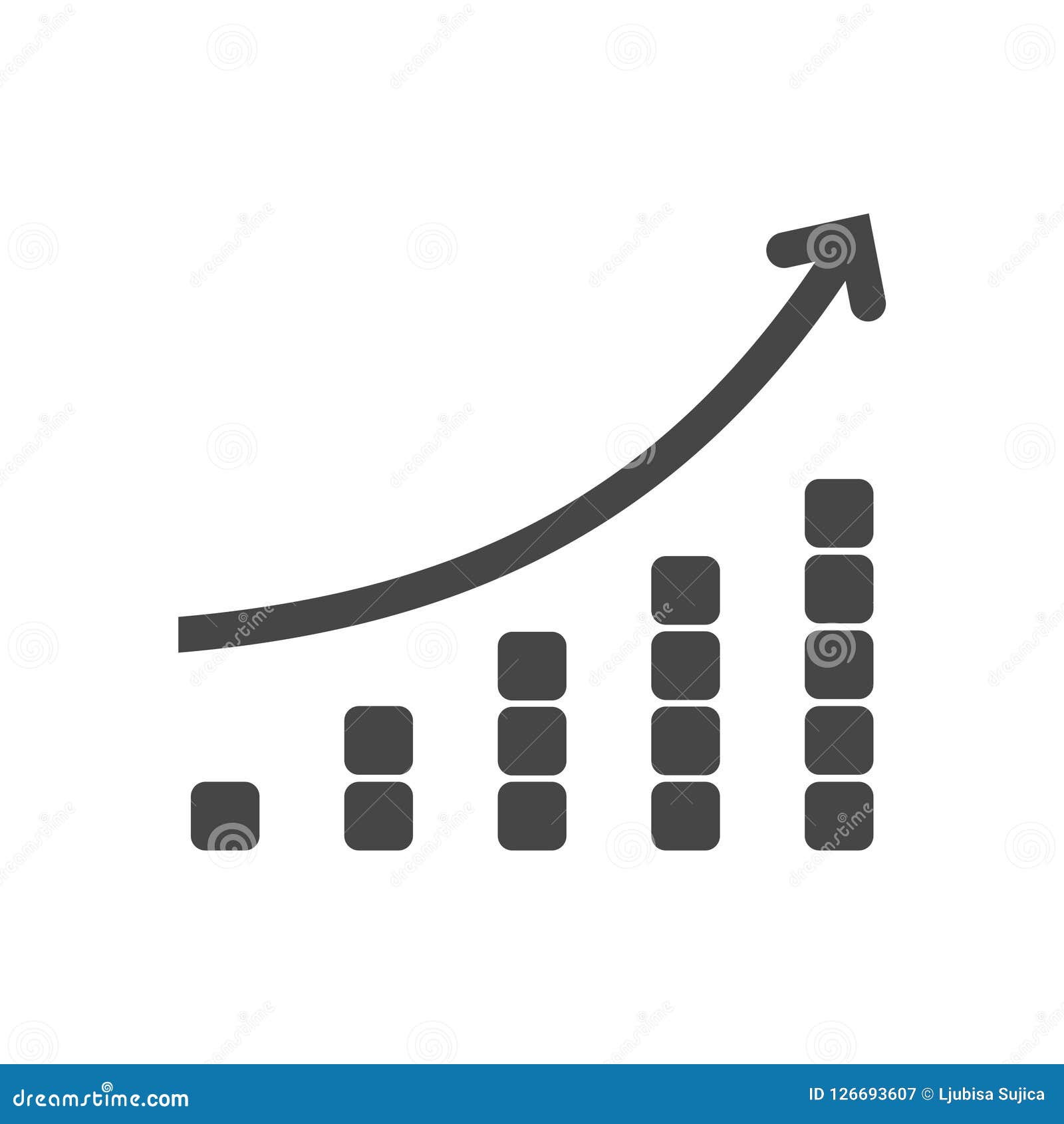 Growth Chart, Simple Line Vector Icon Stock Vector - Illustration of ...