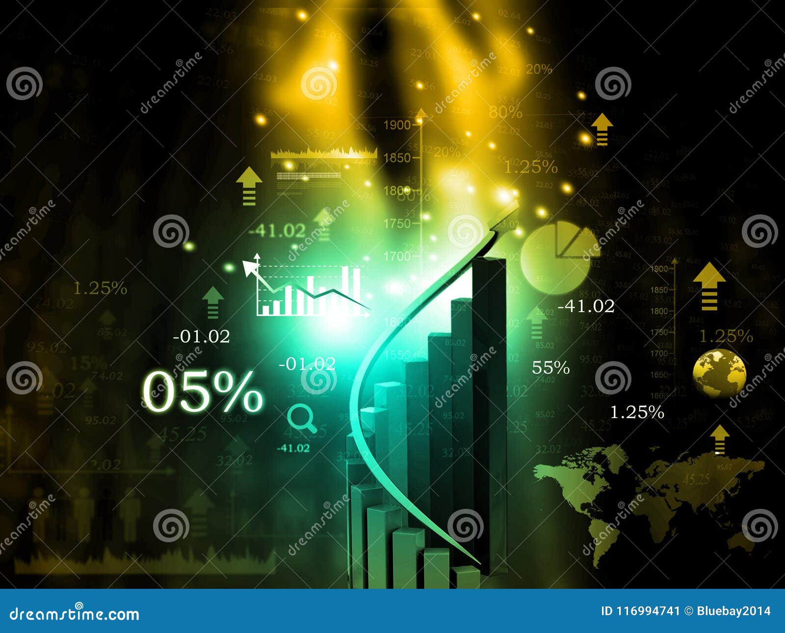 Growth Chart of Stock Exchange Stock Illustration - Illustration of ...