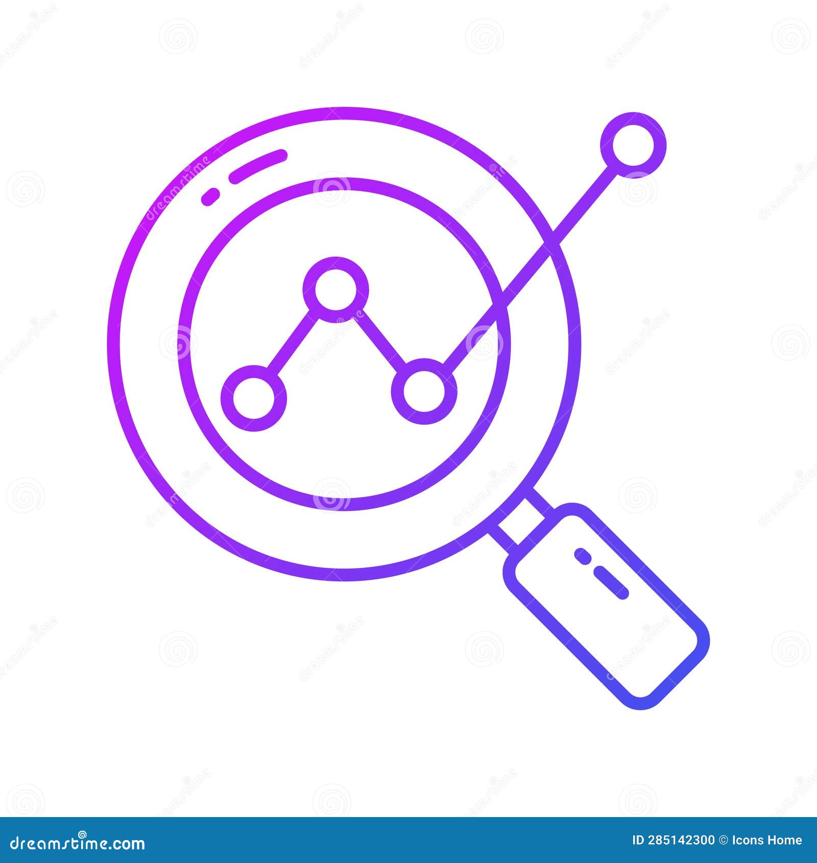 Growth Chart Under Magnifier Depicting Vector Design of Business ...