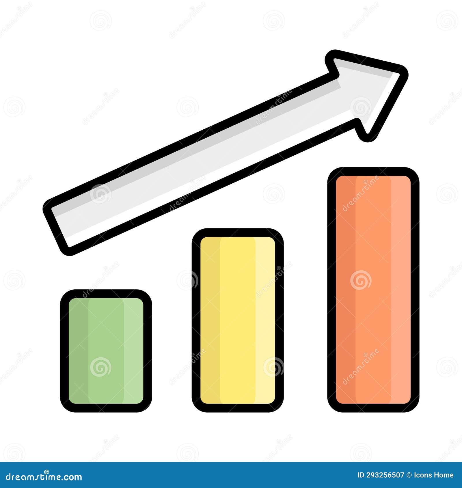 Growth Chart with Up Arrow Vector Icon Trendy Style Stock Illustration ...