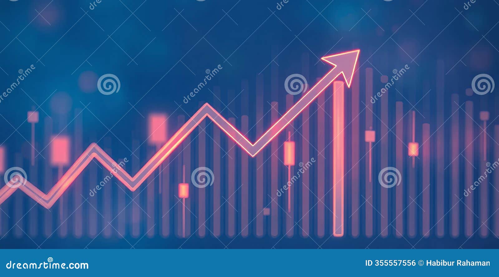Chart And Upward Arrow Isometric Silhouette Isolated On White ...