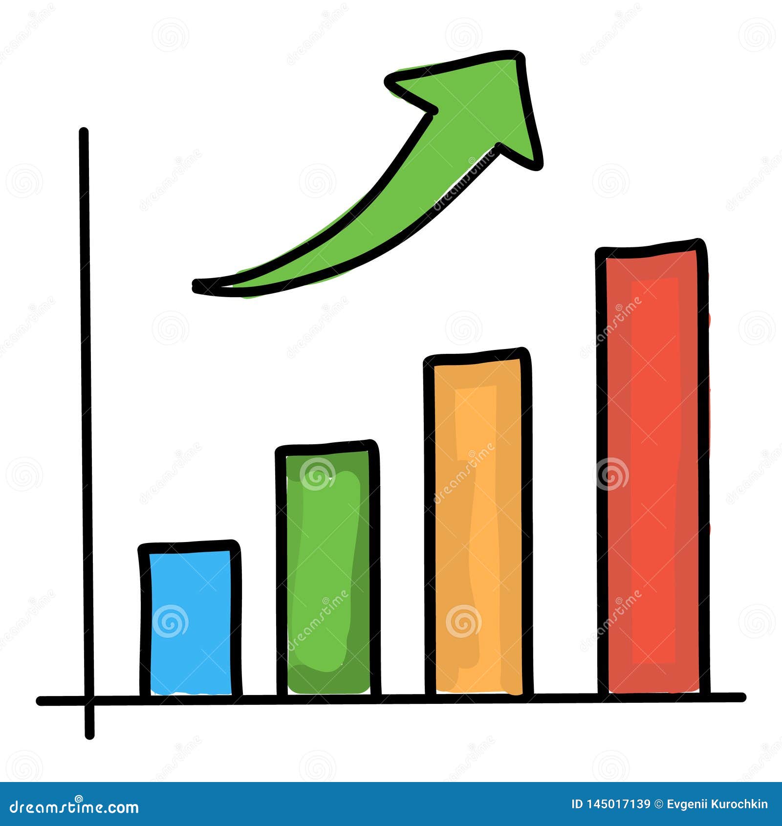 Growth Chart. Vector Drawing Stock Illustration - Illustration of flat ...