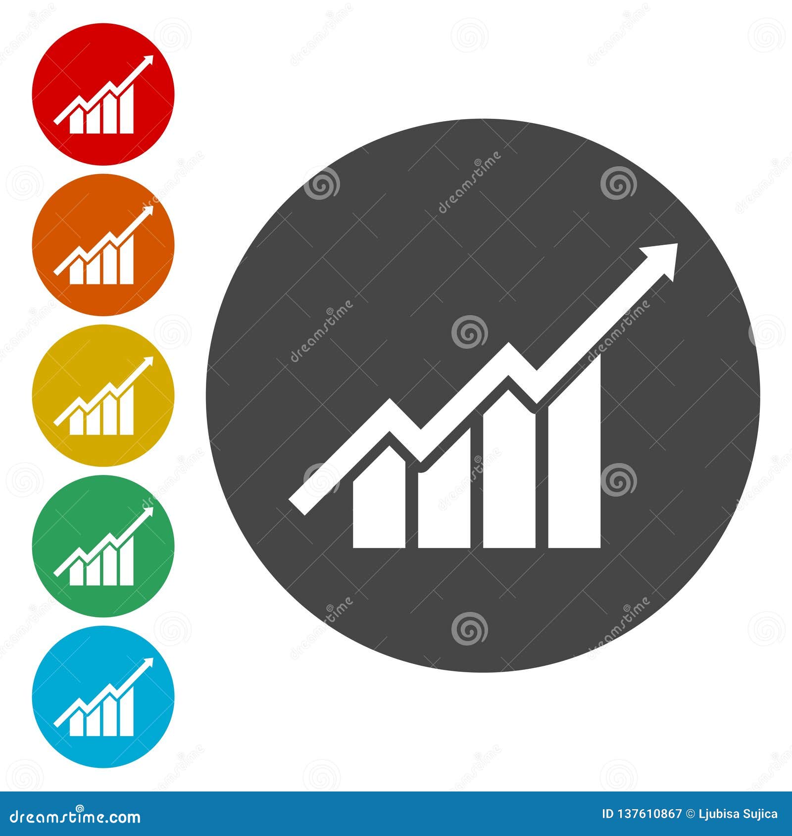 Growth chart - vector icon stock vector. Illustration of concept ...